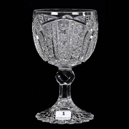 Goblet, Abcg, Signed Libbey Aztec Pattern