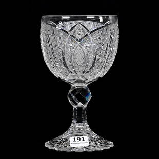 Goblet, Abcg, Signed Libbey Aztec Pattern