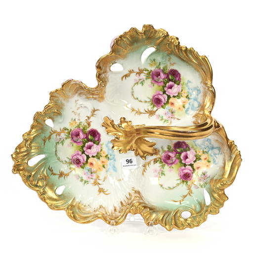 Handled Dish, Three Section, Marked Limoges France