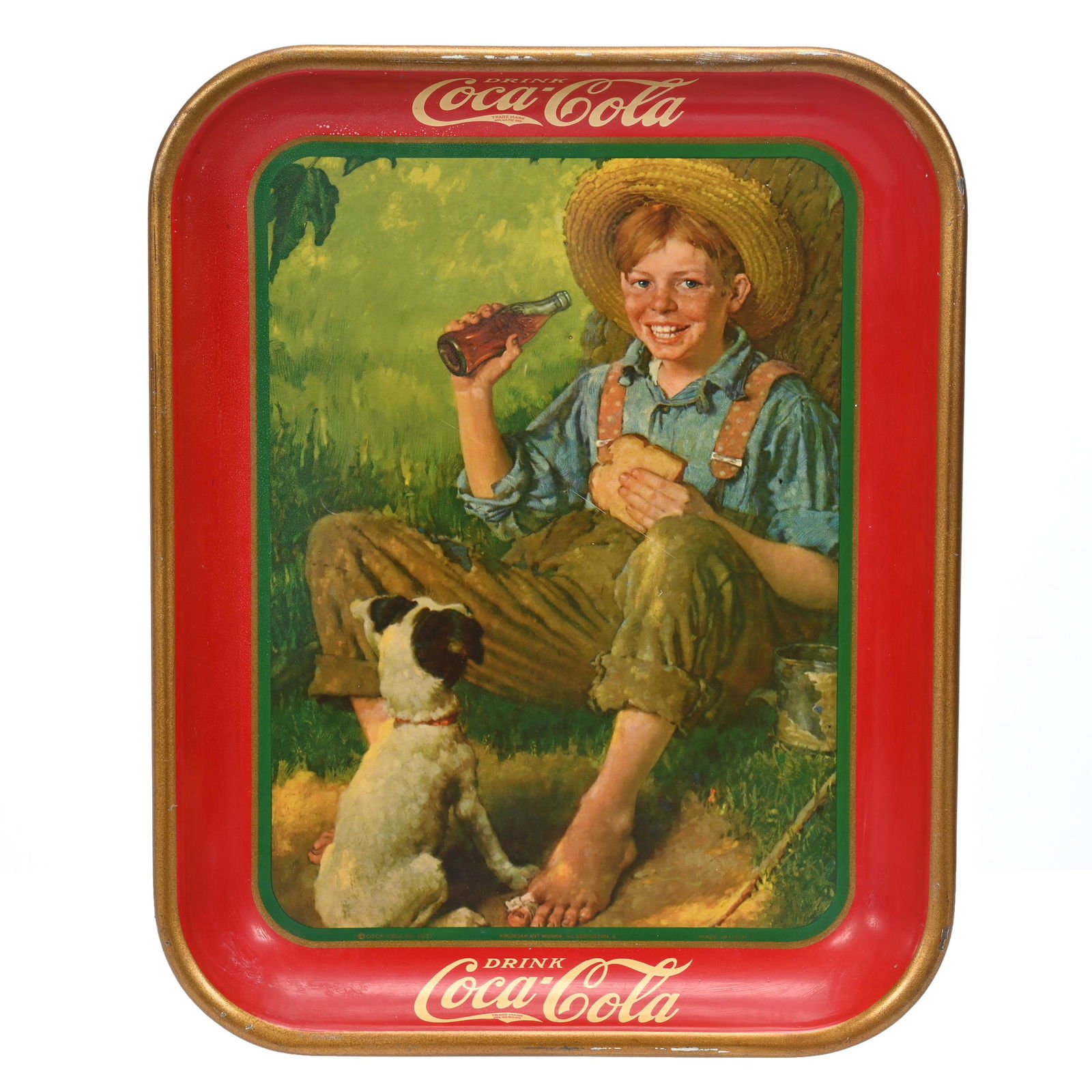 1931 Coca-Cola Tray, "Fishing Boy", Norman Rockwell (#0293) on Feb 04 ...