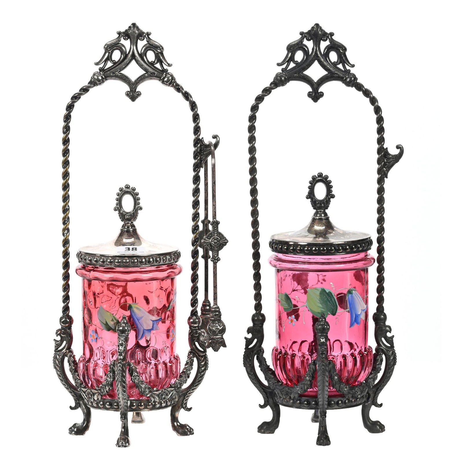 Pair Victorian Pickle Castors