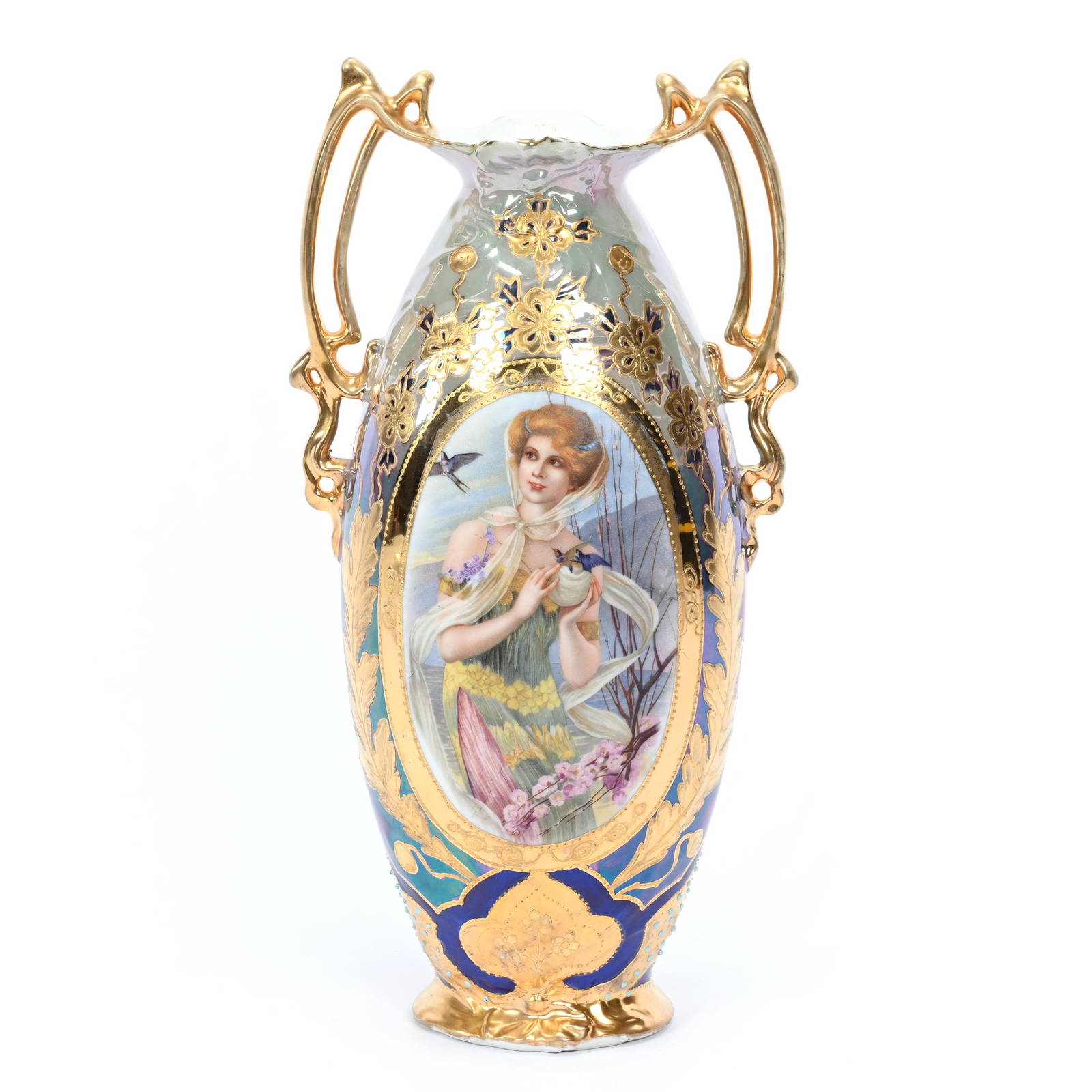 Vase Marked Prov Saxe With Portrait Auction