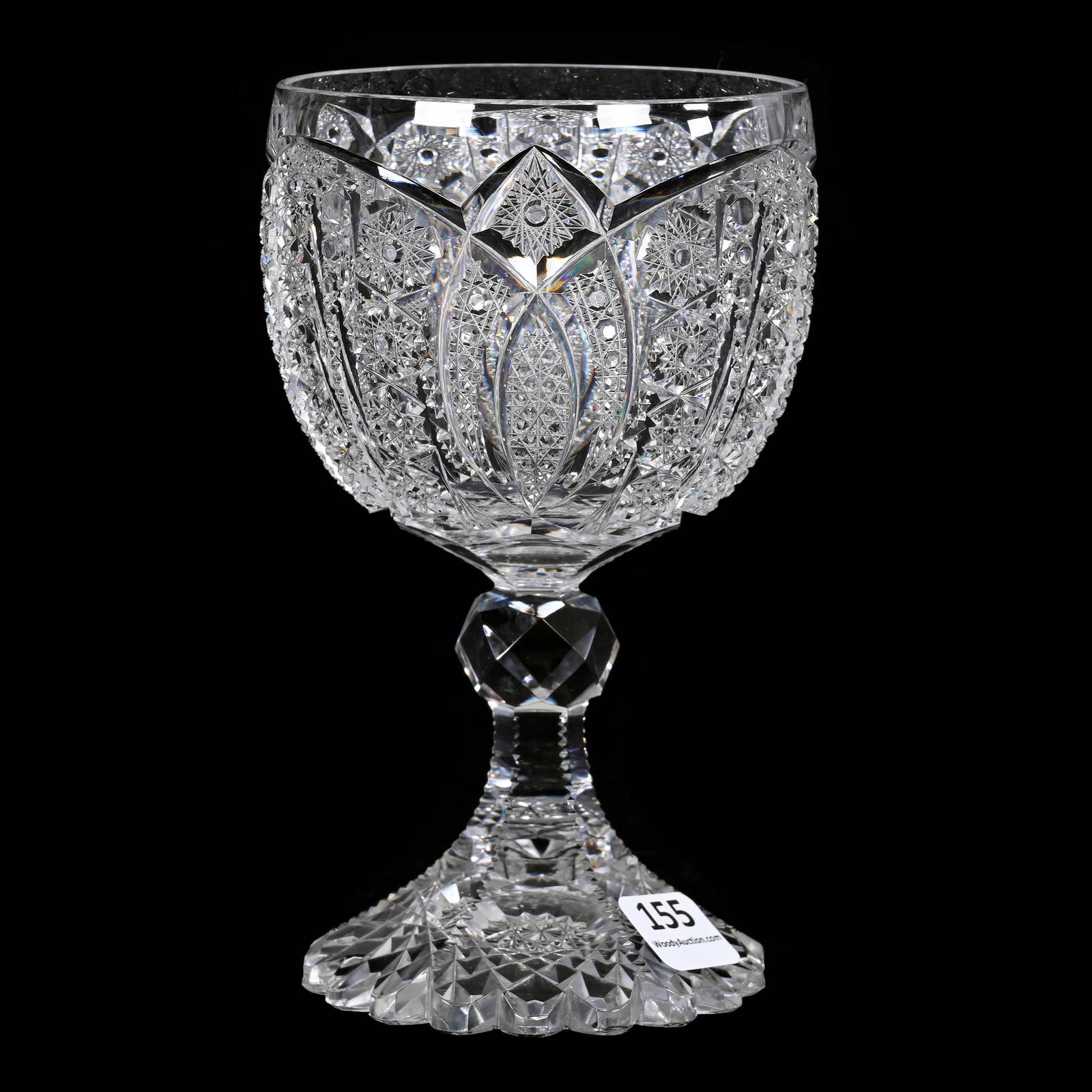 Goblet, Abcg, Signed Libbey Aztec Pattern Auction