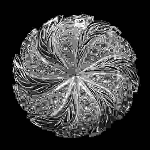 Round Tray, Cut Glass, Signed J. Hoare Wheat Pattern Auction