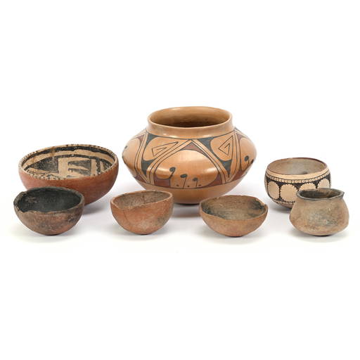 (7) Assorted Native American Indian Pots
