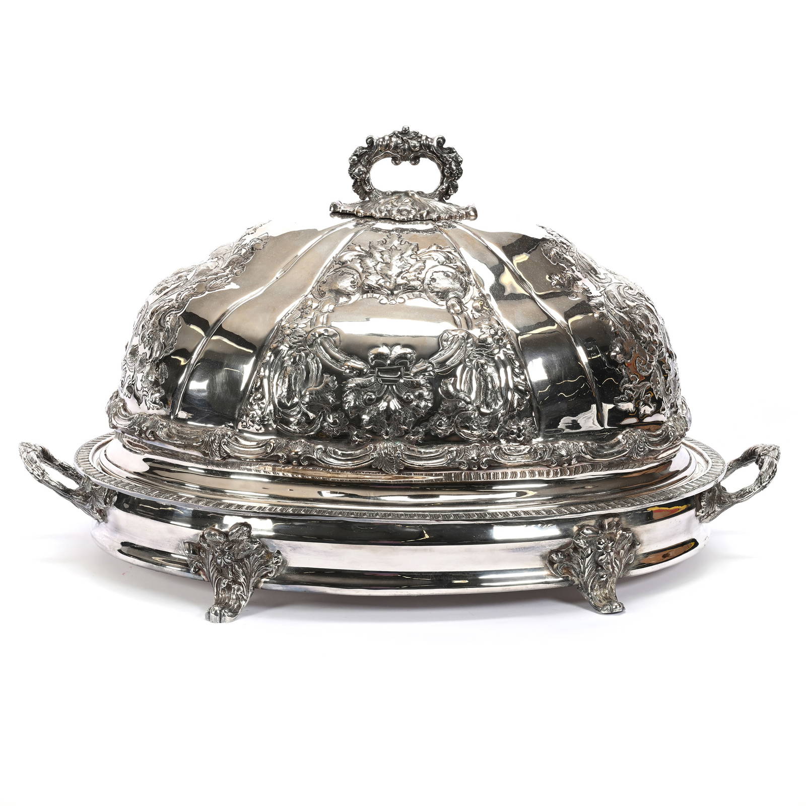 Massive Turkey Server With Warmer Base, Silverplate Auction