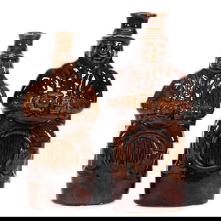 Rockingham Glaze Pottery Flask