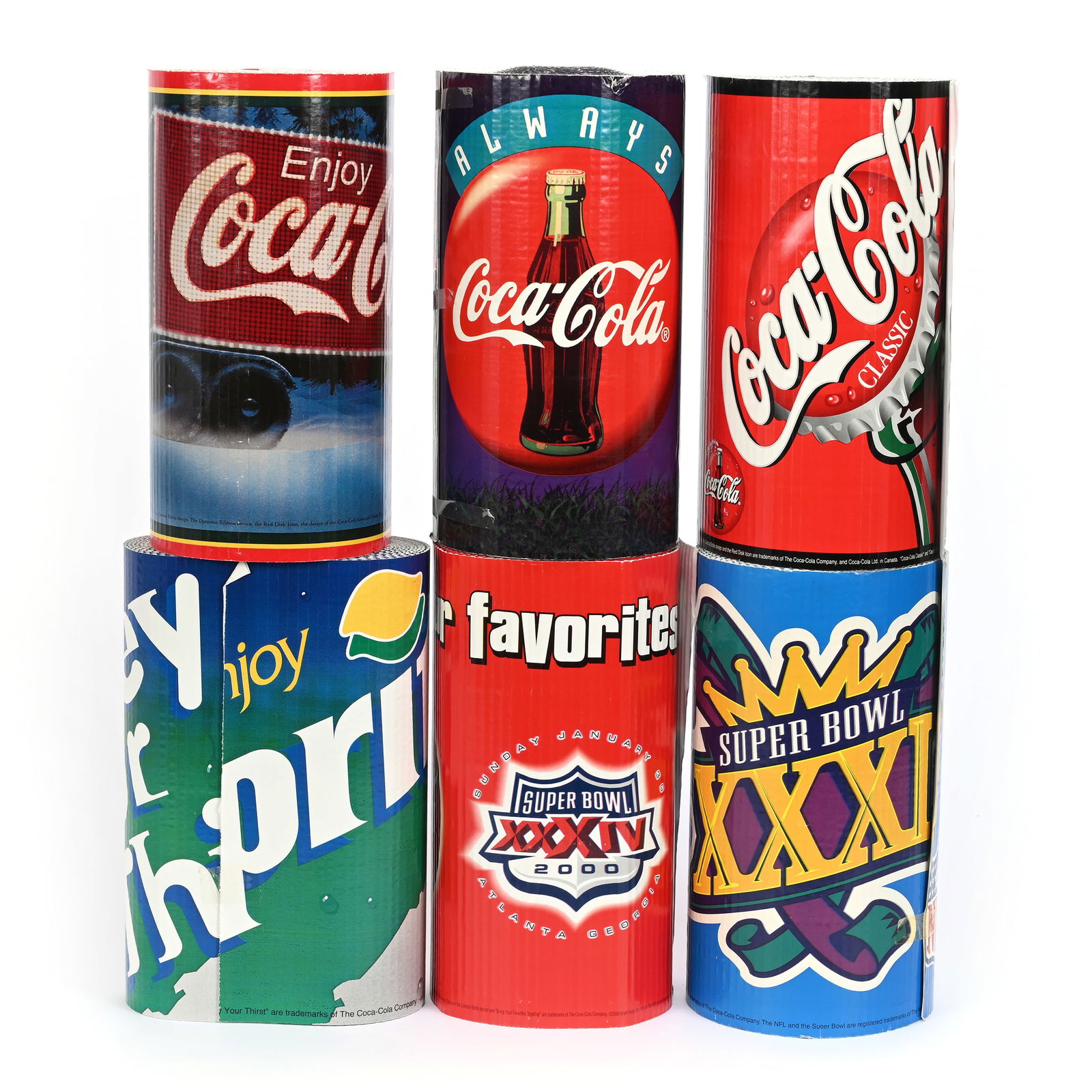 Coca Cola Rolled Corrugated Base Wrap, Assorted Auction