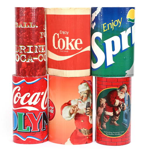 (6) Coca Cola Corrugated Base Wrap Rolls