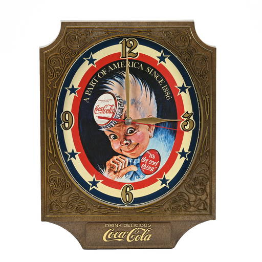 Coca Cola Plastic Clock, Battery, "sprite Boy"