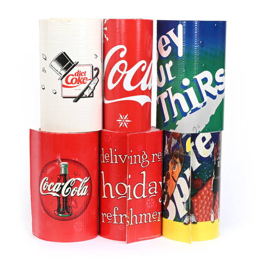 (5) Coca Cola Corrugated Base Wrap Rolls