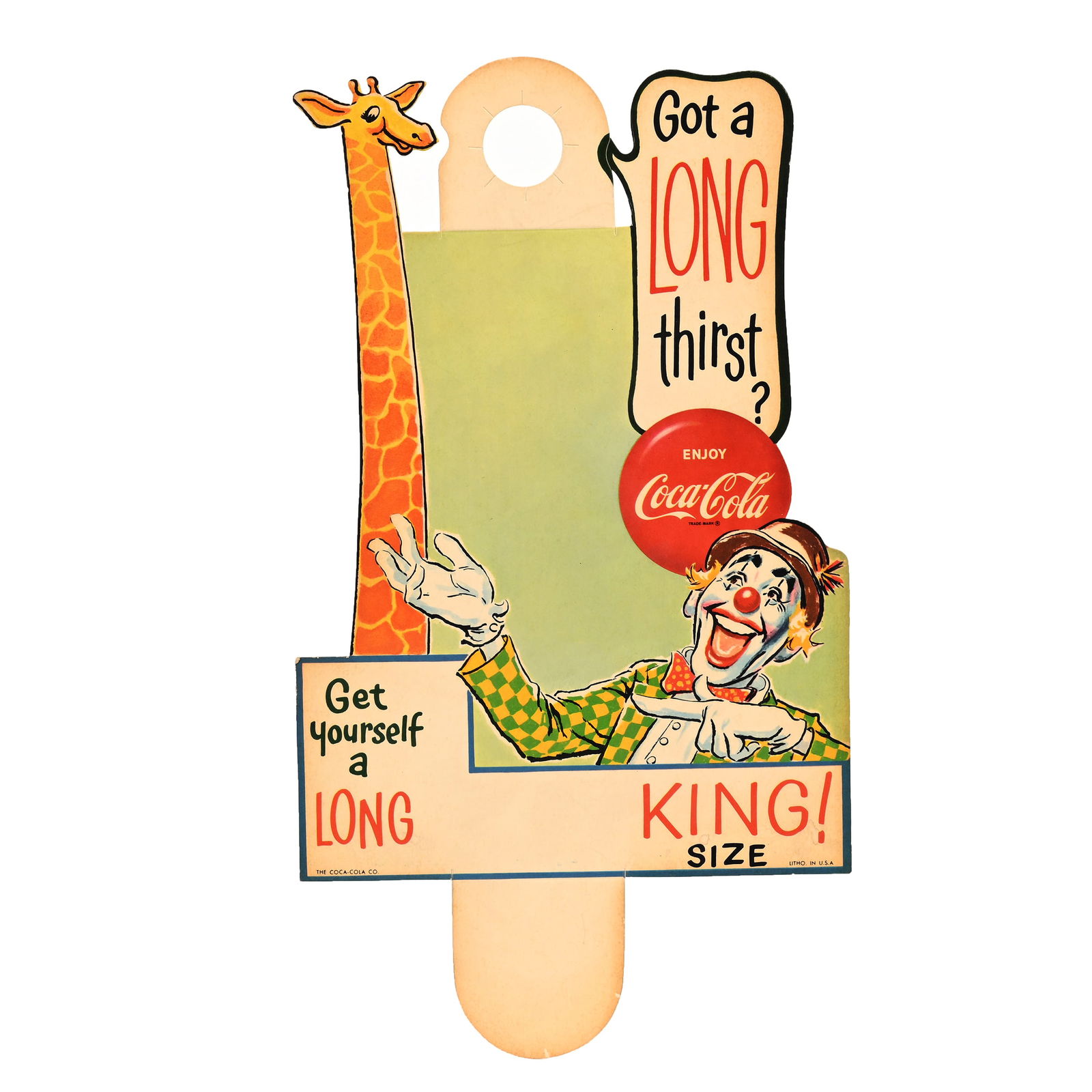 1960's Coca Cola Bottle Hanger With Clown & Giraffe- Includes Carton ...