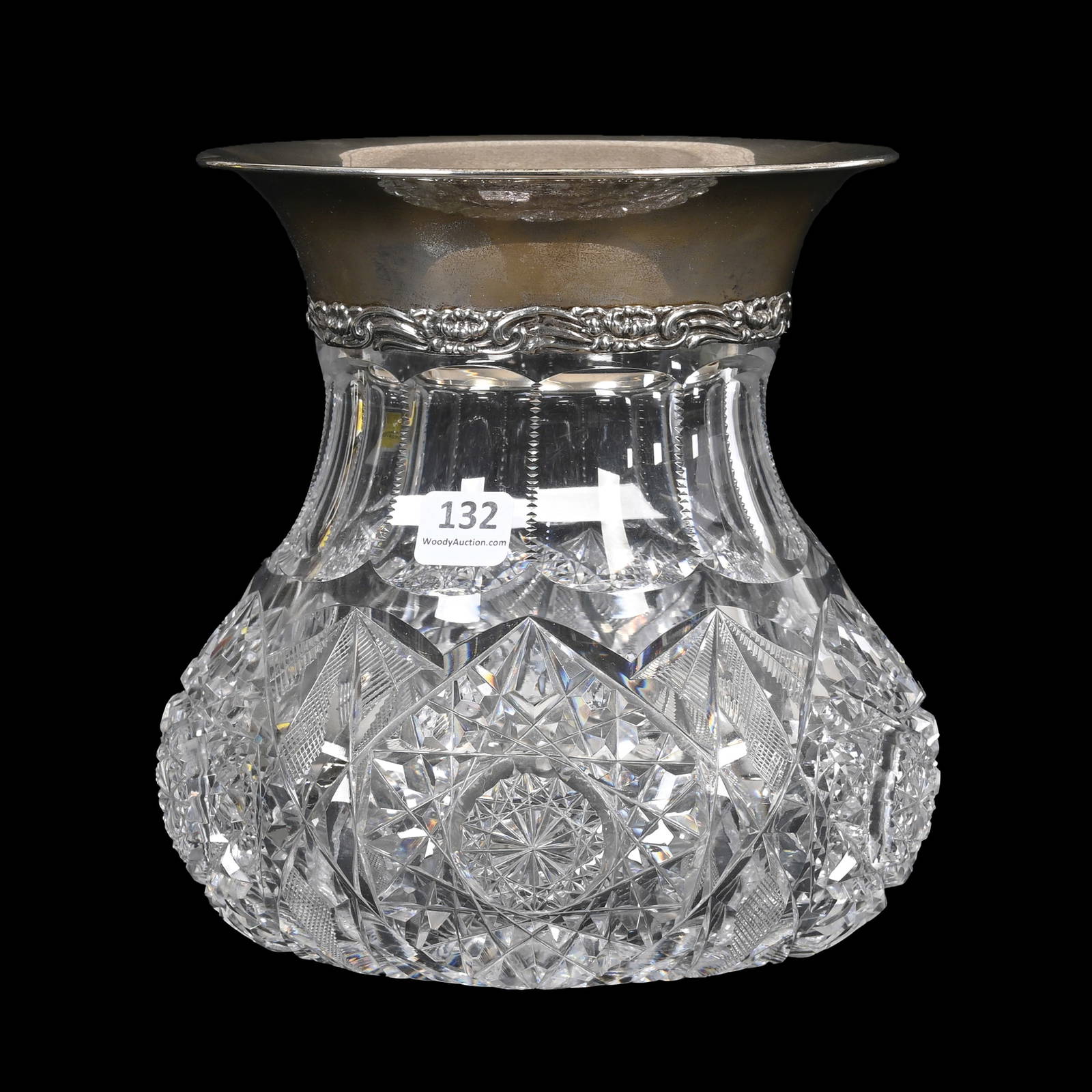 Vase, Abcg, Unique Spittoon Shape, Sterling Rim Auction