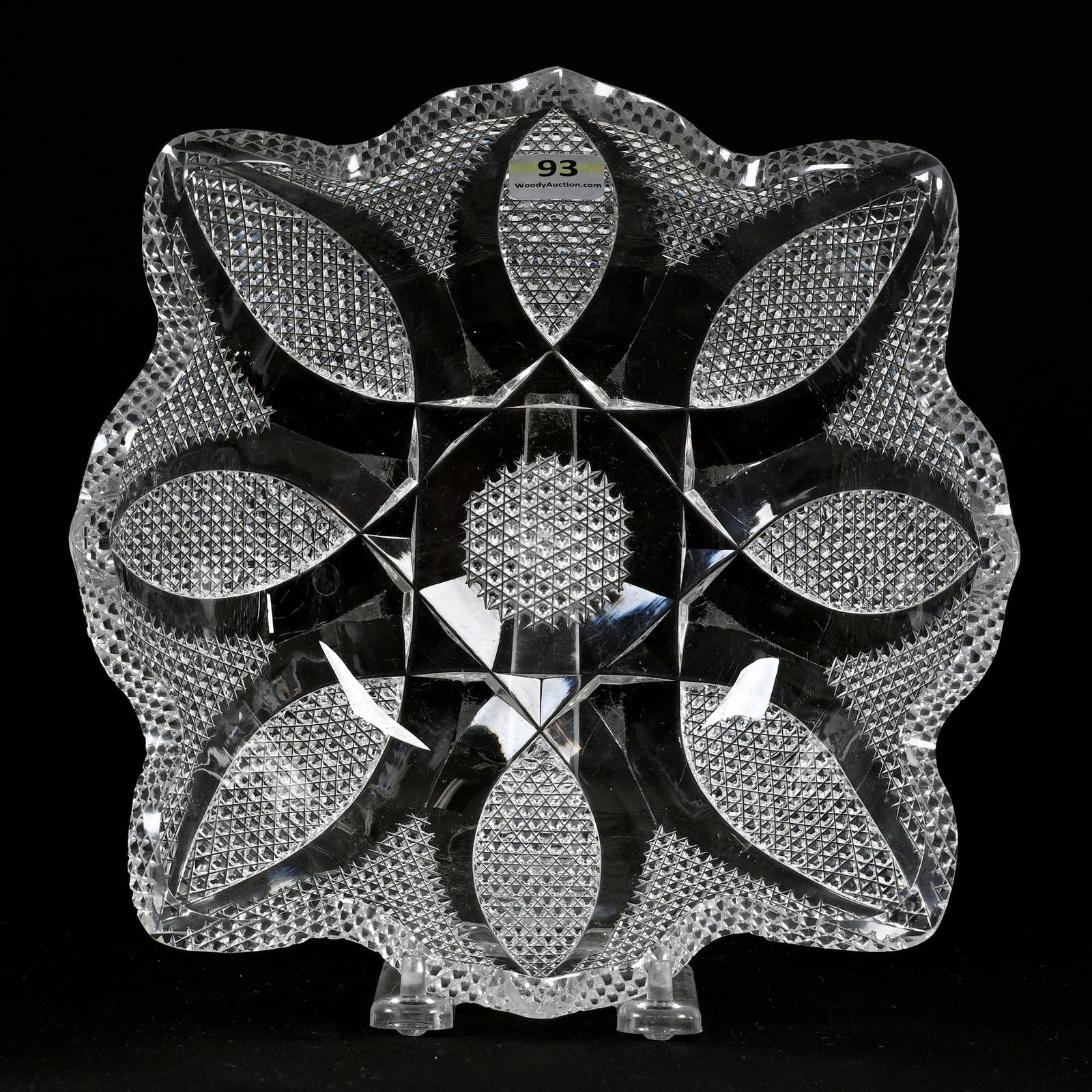 Square Bowl, Abcg, Signed Libbey Delphos Pattern Auction