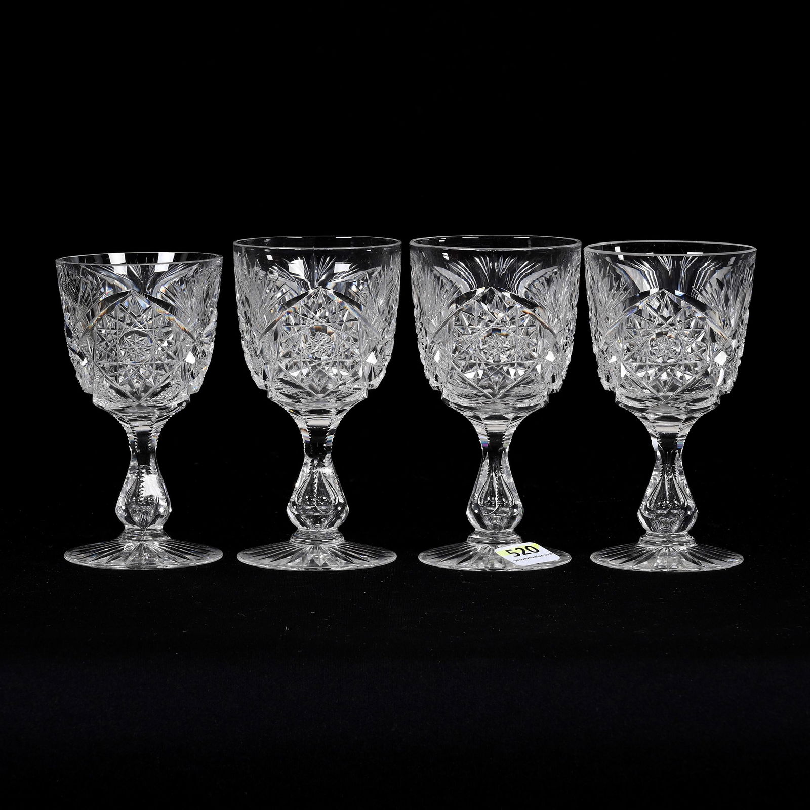 (4) Wine Stems, Abcg, Sultana Pattern By Libbey Auction