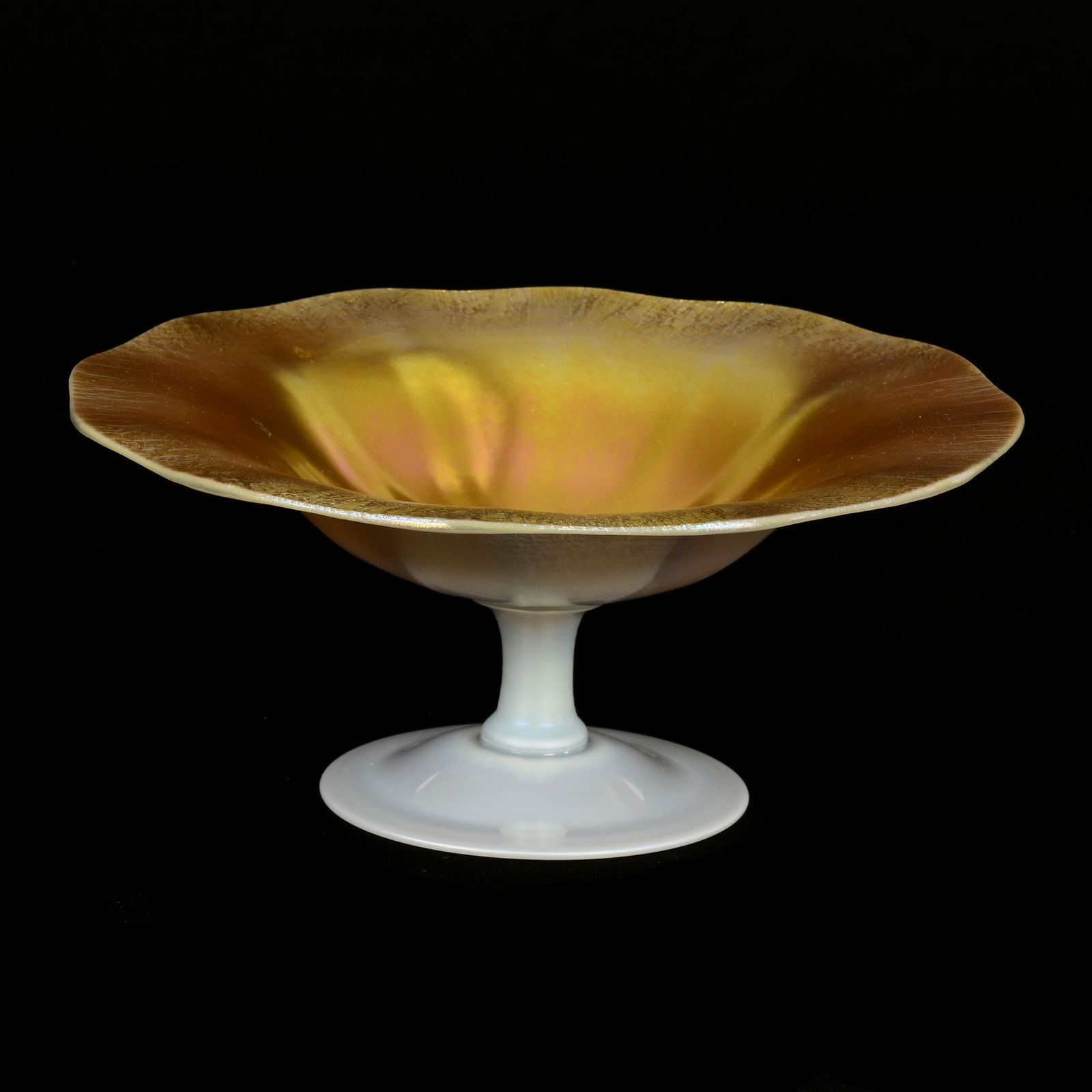 Compote, Gold Calcite Art Glass By Steuben Auction