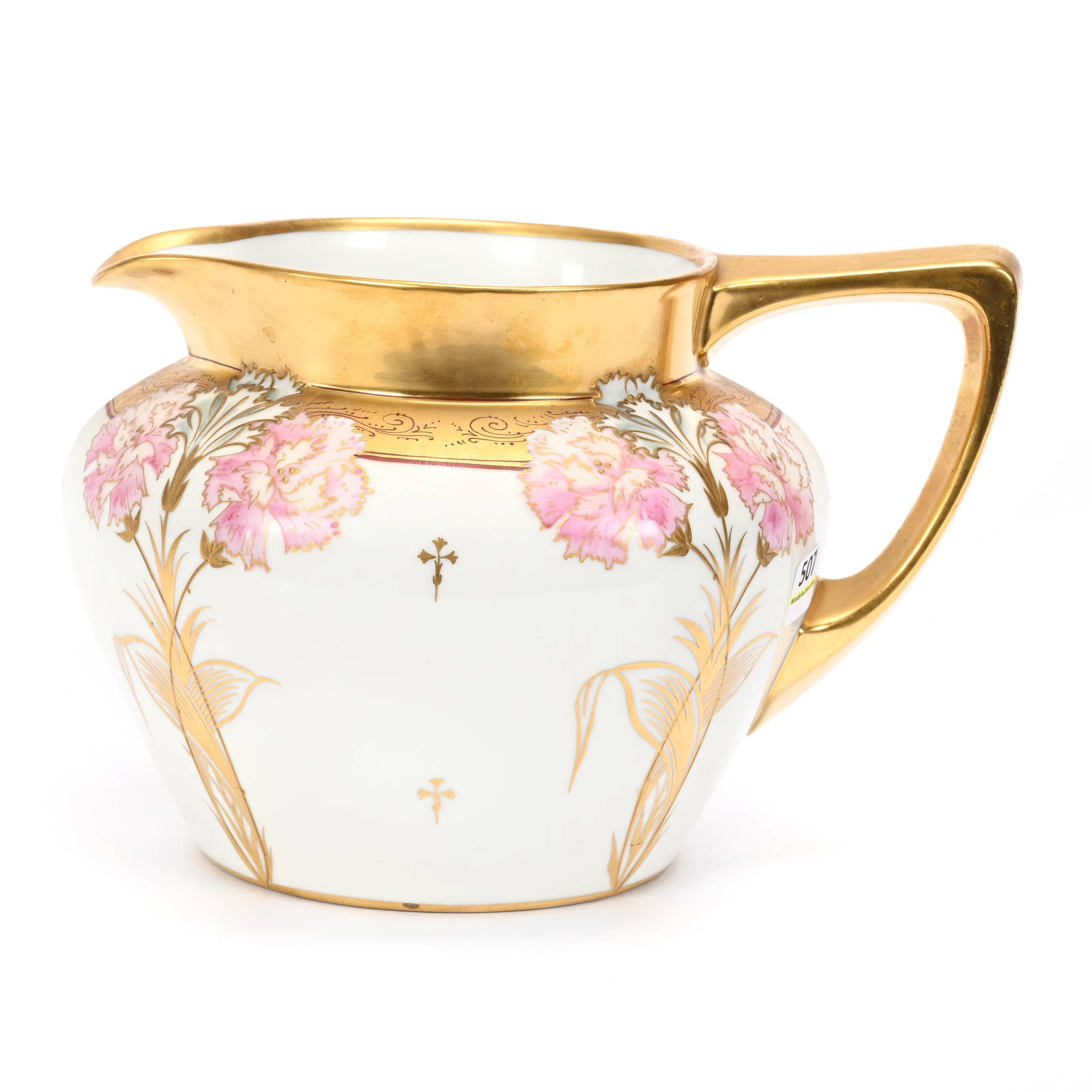 Pitcher Marked Pickard, Carnation & Raised Gold Auction