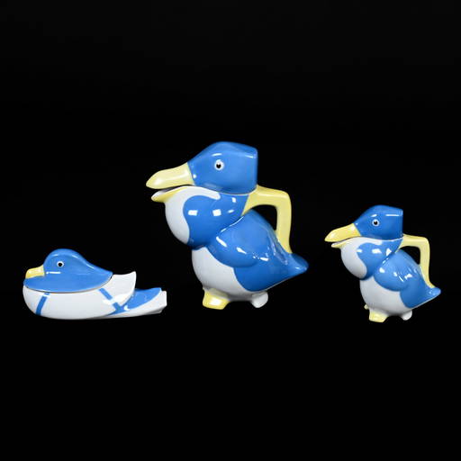 Figural Tea Set, Ducks By Sandoz Marked Haviland