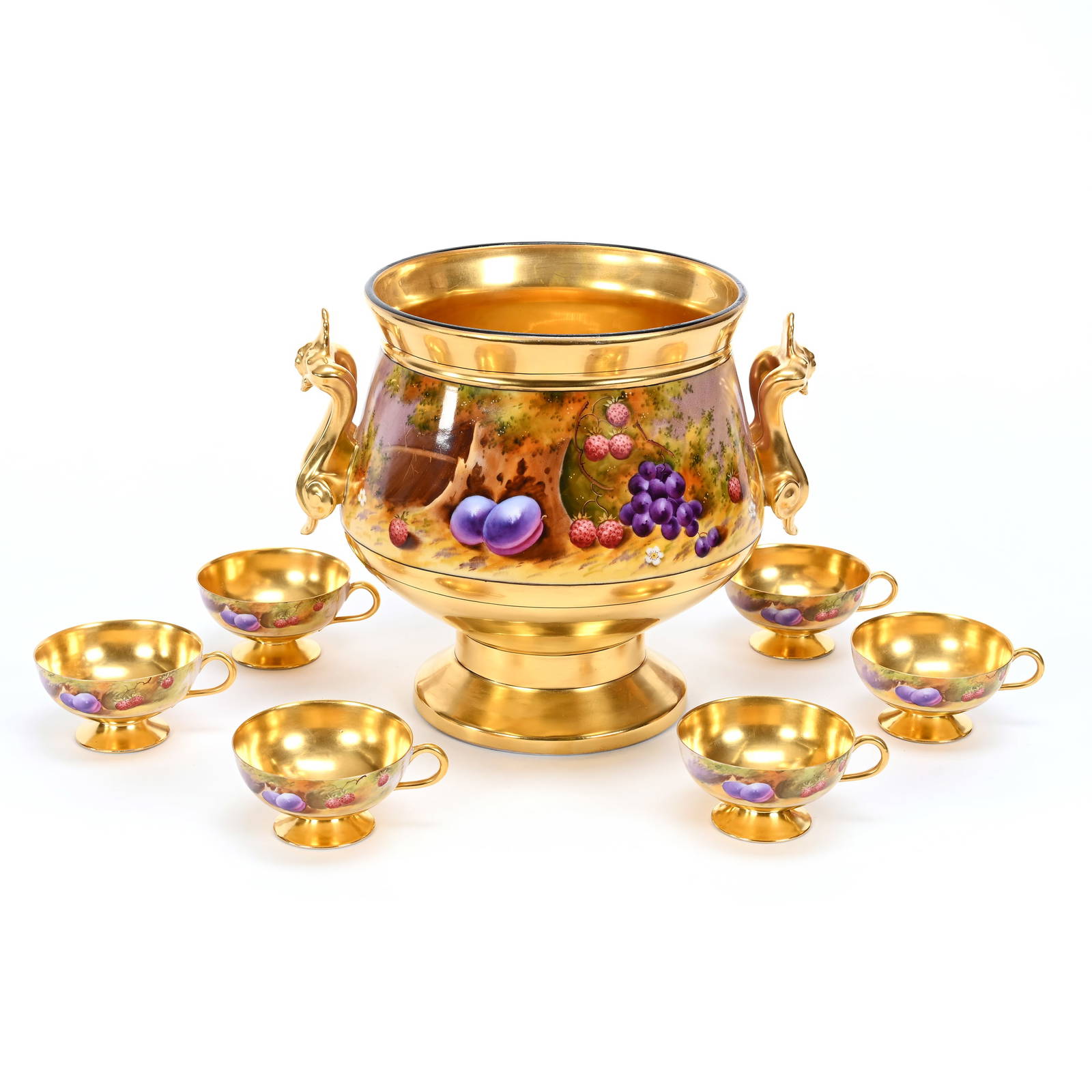 Pedestal Punch Bowl, Marked Pickard, Artist Signed Auction