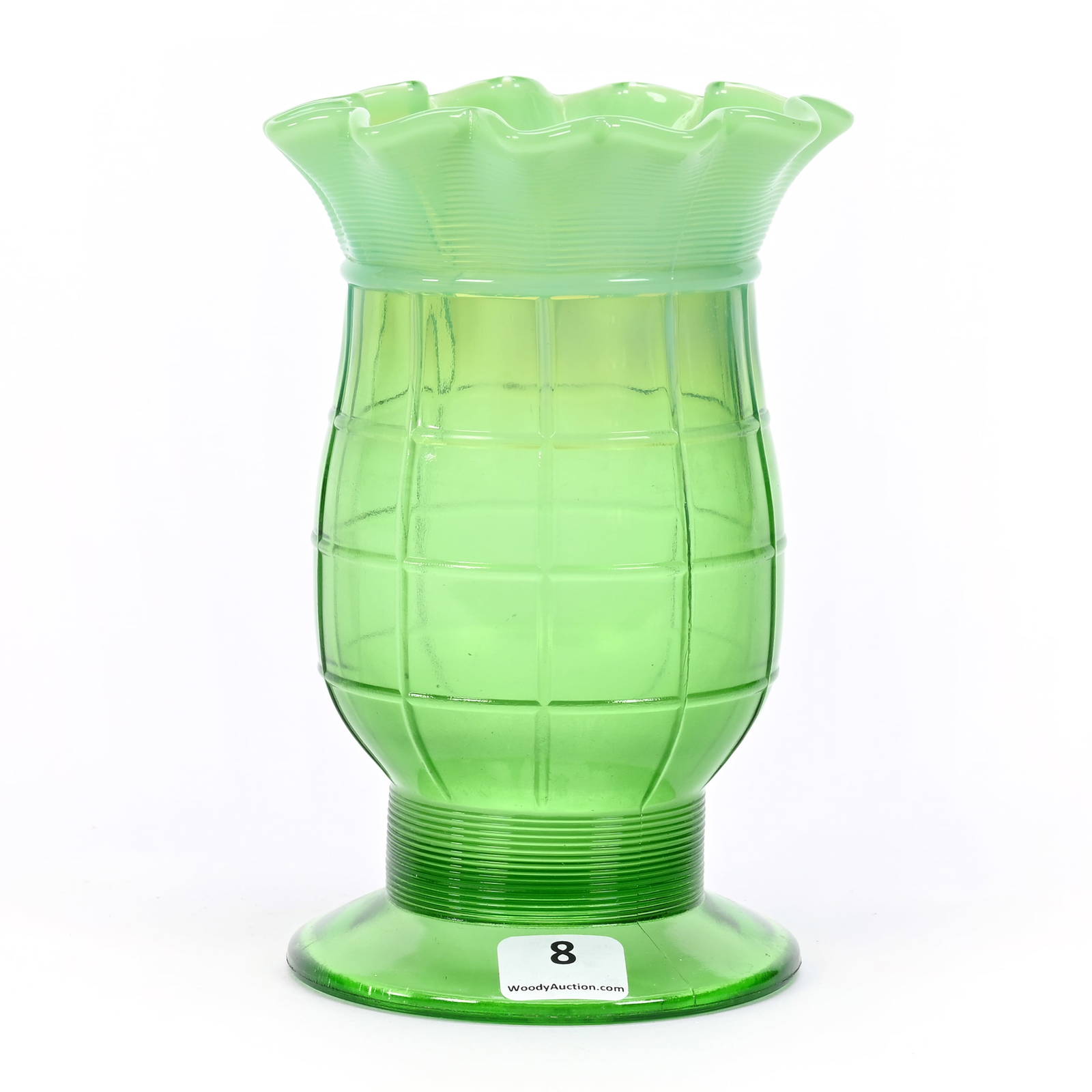 Spooner, Green Opalescent Pattern Glass Auction