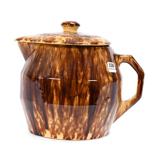 Covered Pitcher, Rockingham Brown Glaze