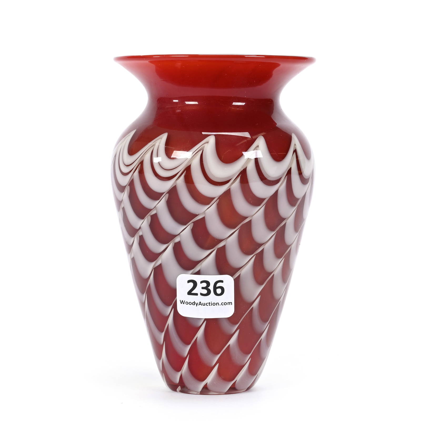 Vase Signed "lundberg Glass" Contemporary Art Glass Auction