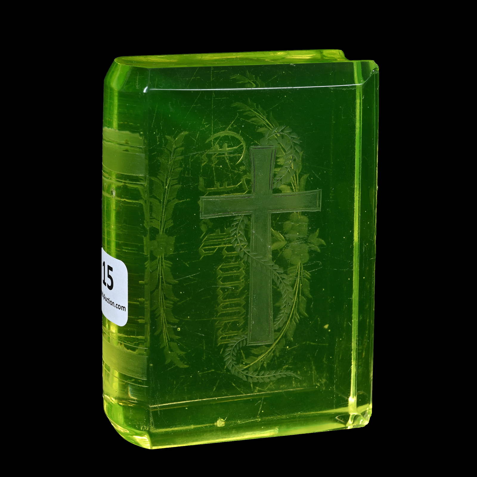 Paperweight, Solid Vaseline Art Glass Auction