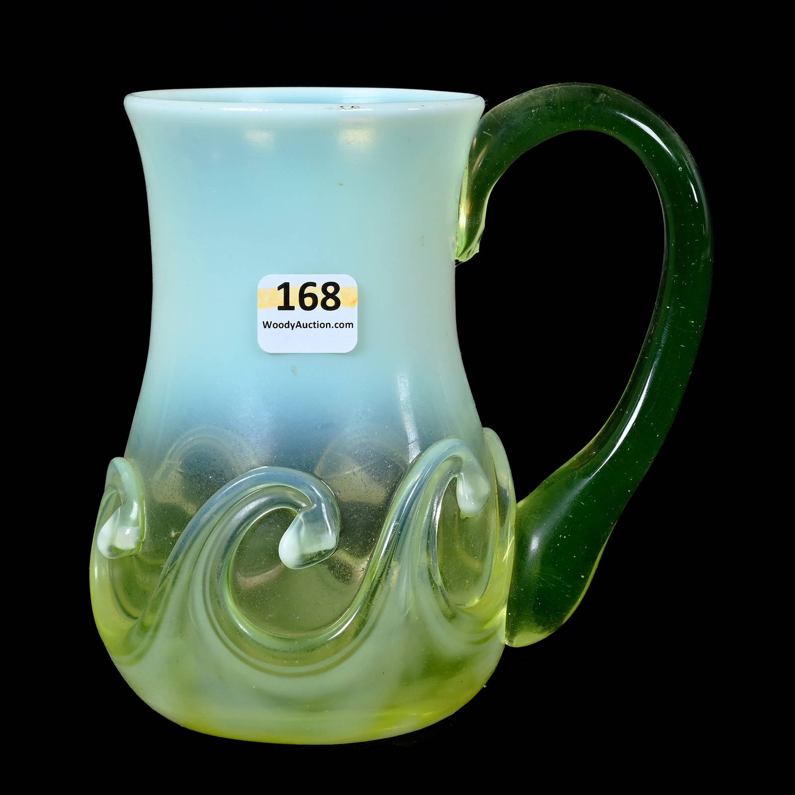 Stein, Solid Vaseline Opalescent Glass Auction