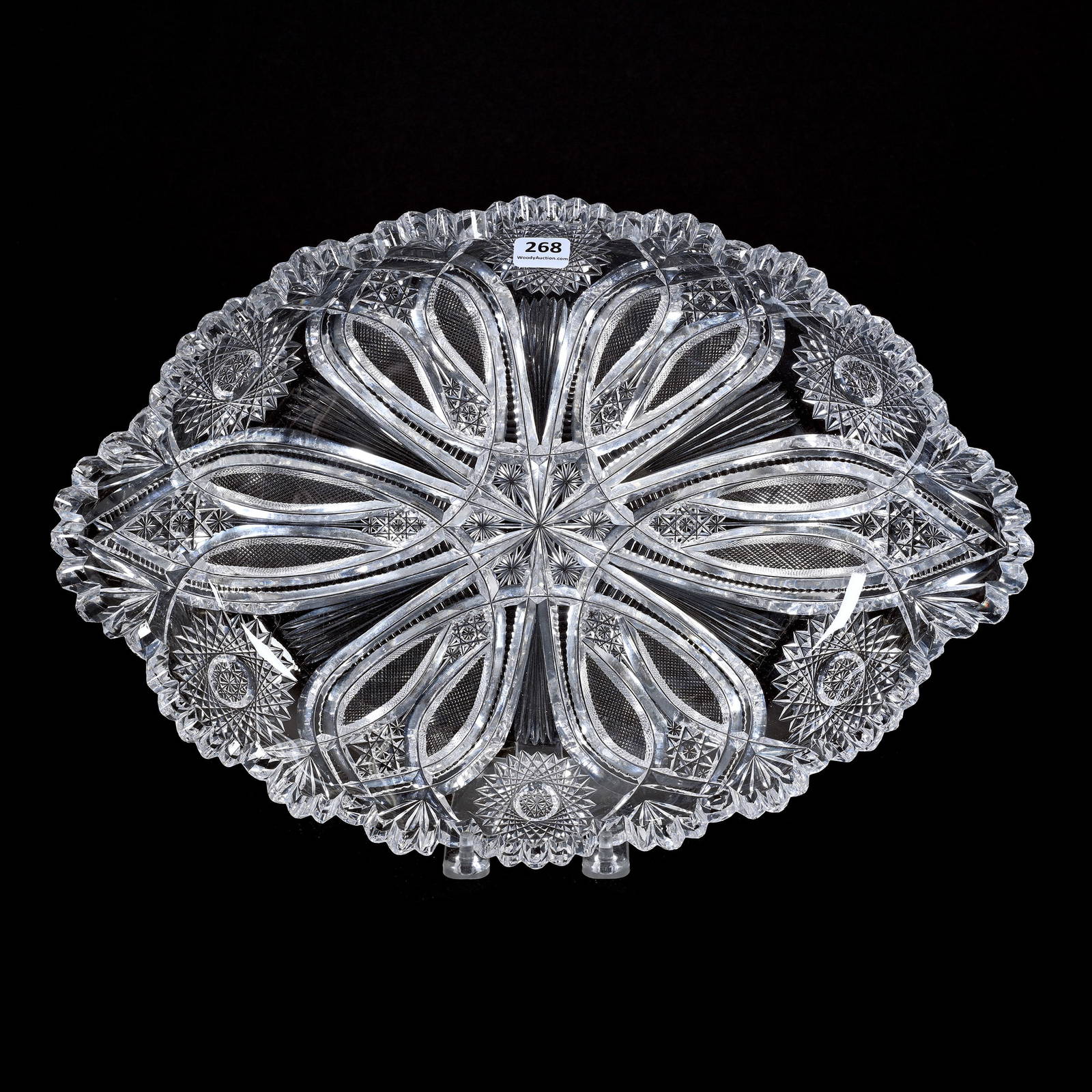 Ice Cream Tray, American Brilliant Cut Glass, Windsor Pattern Auction