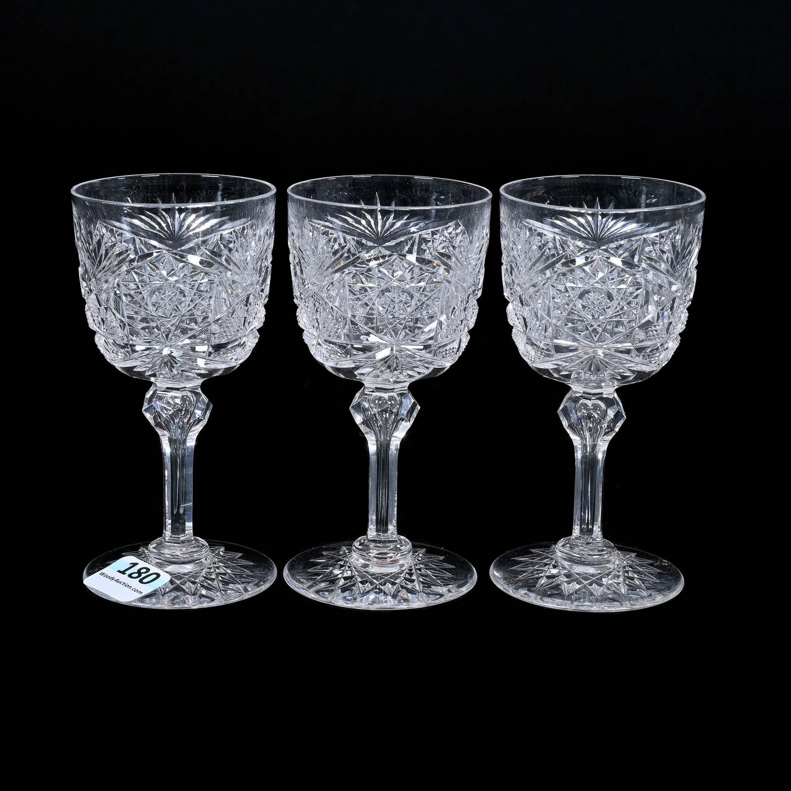 (3) Wine Stems, Abcg, Champion By J. Hoare Auction