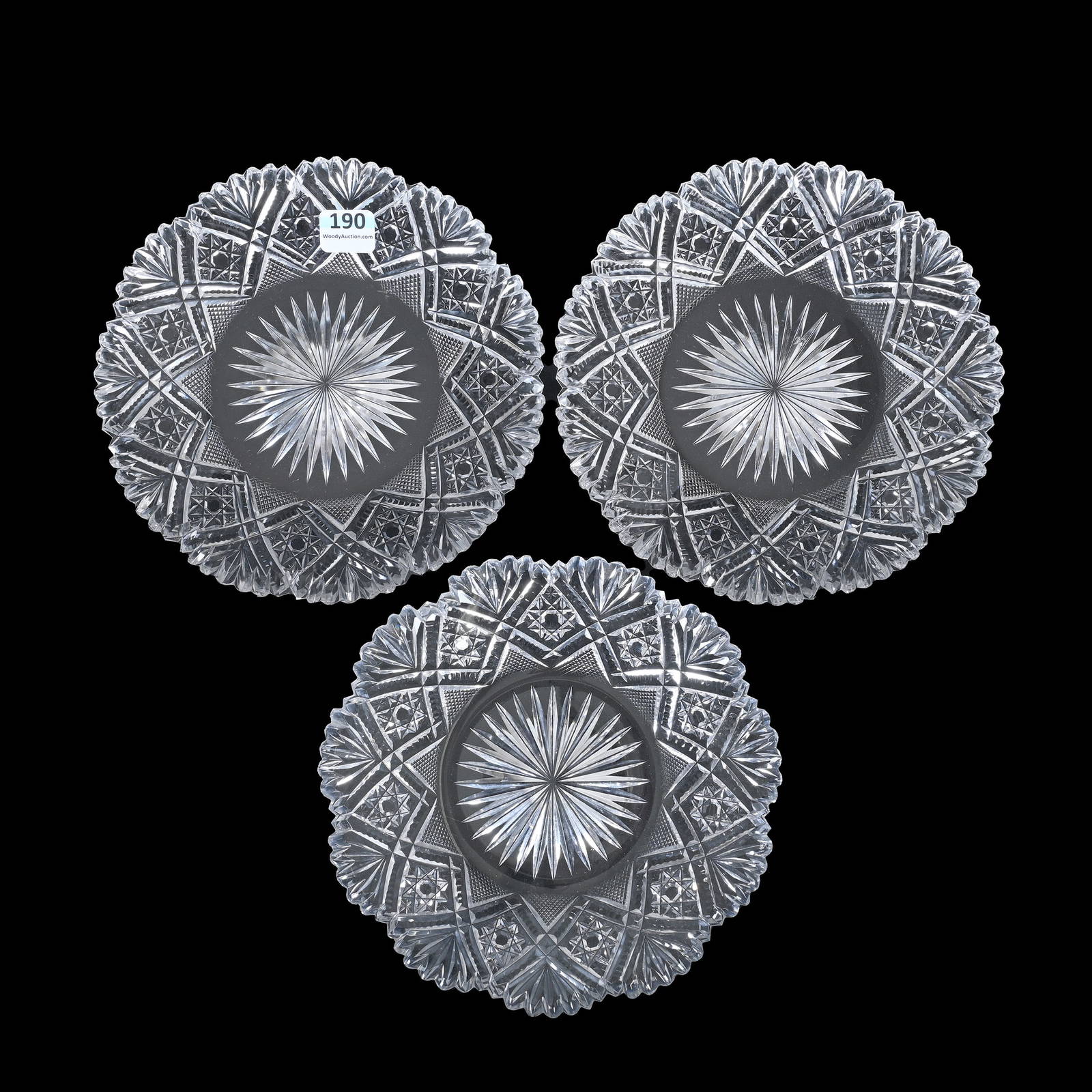 (3) Plates, Abcg, Middlesex Pattern By Dorflinger Auction