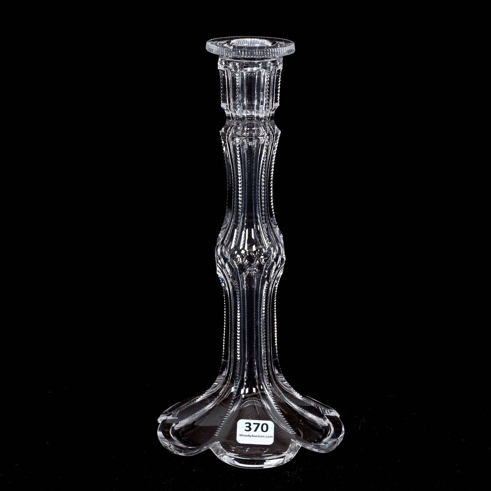Single Candlestick, American Brilliant Cut Glass Auction