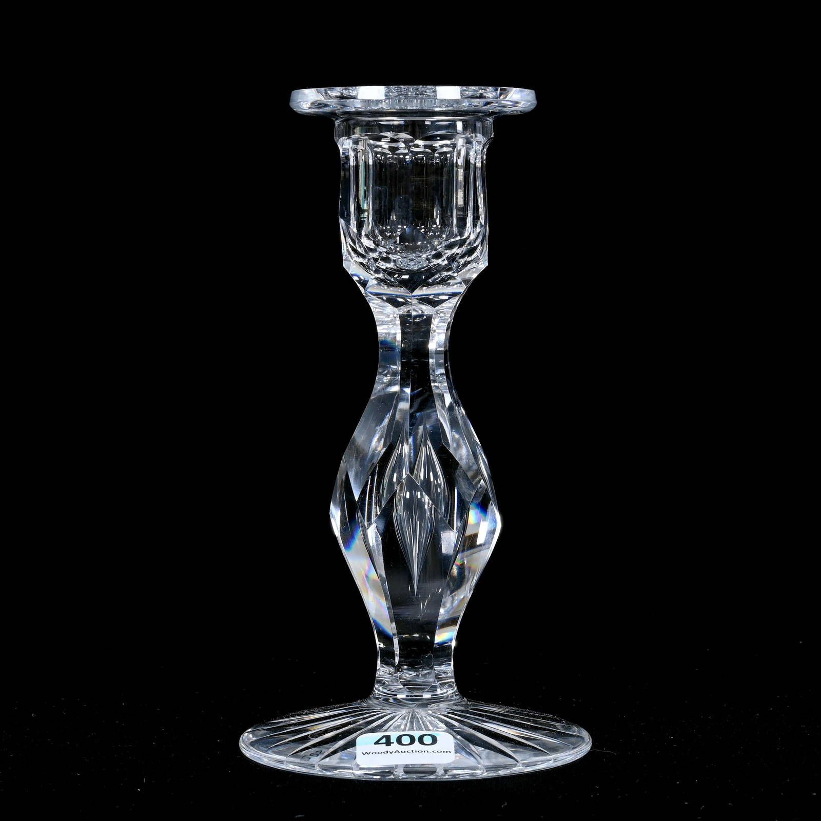 Single Candlestick, American Brilliant Cut Glass Auction