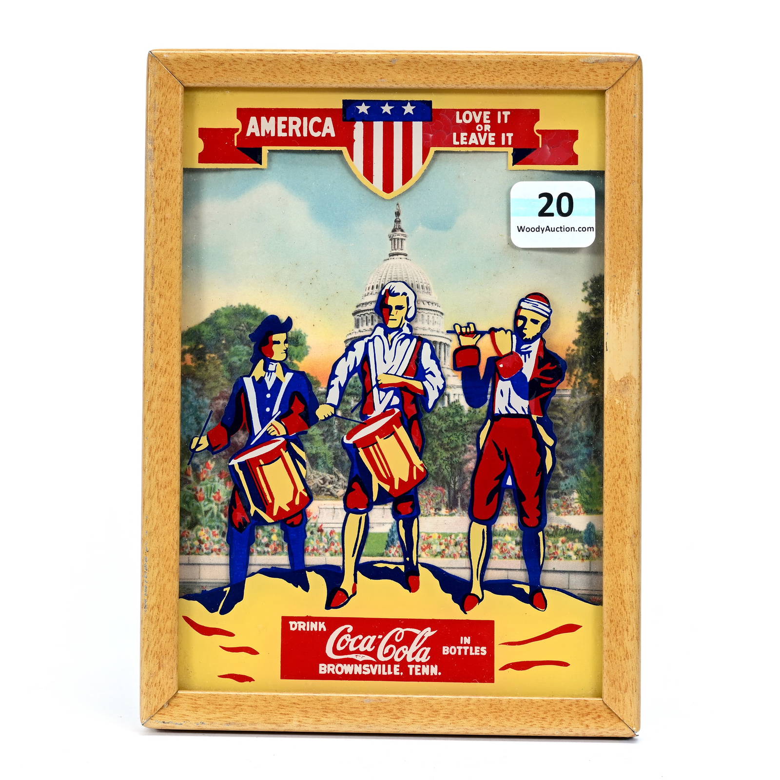 Coca-cola Reverse Painted With Drop Down Calendar Auction