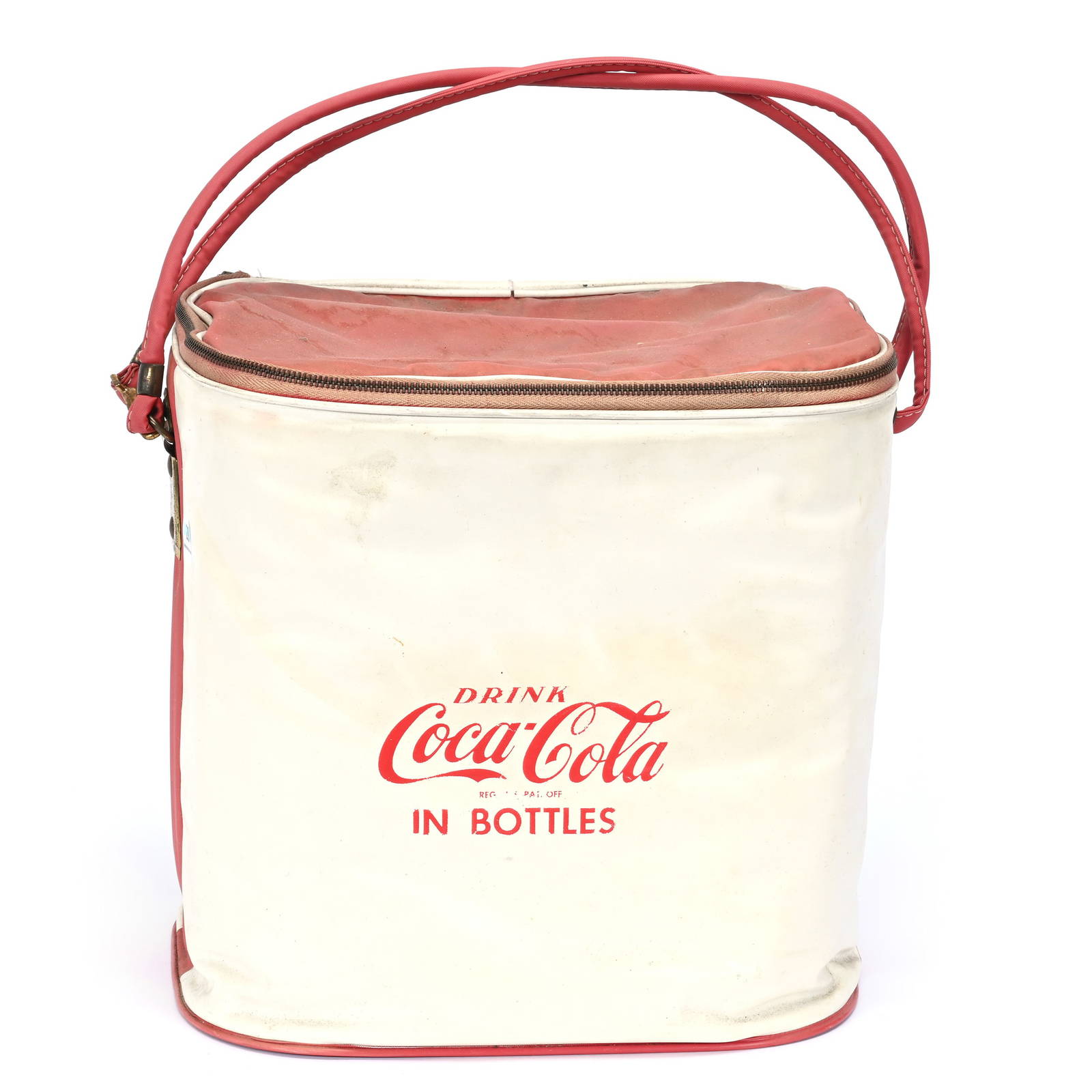 Coca-cola Red & White Vinyl Cooler, 1960's Auction