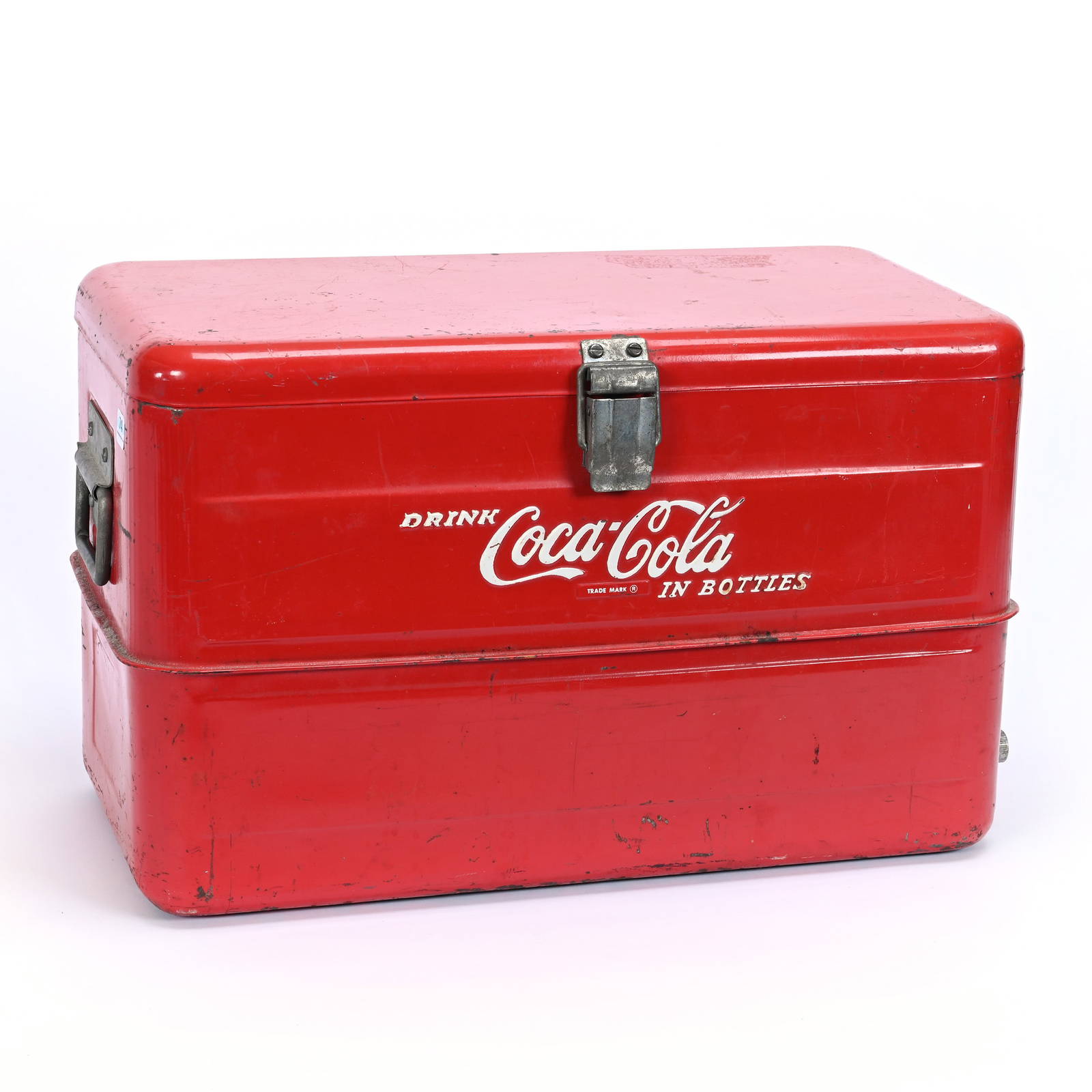 Coca-cola Red Metal Cooler, Circa 1950-1960's Auction