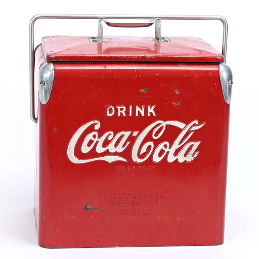 Coca Cola Red Metal Cooler, Circa 1950's
