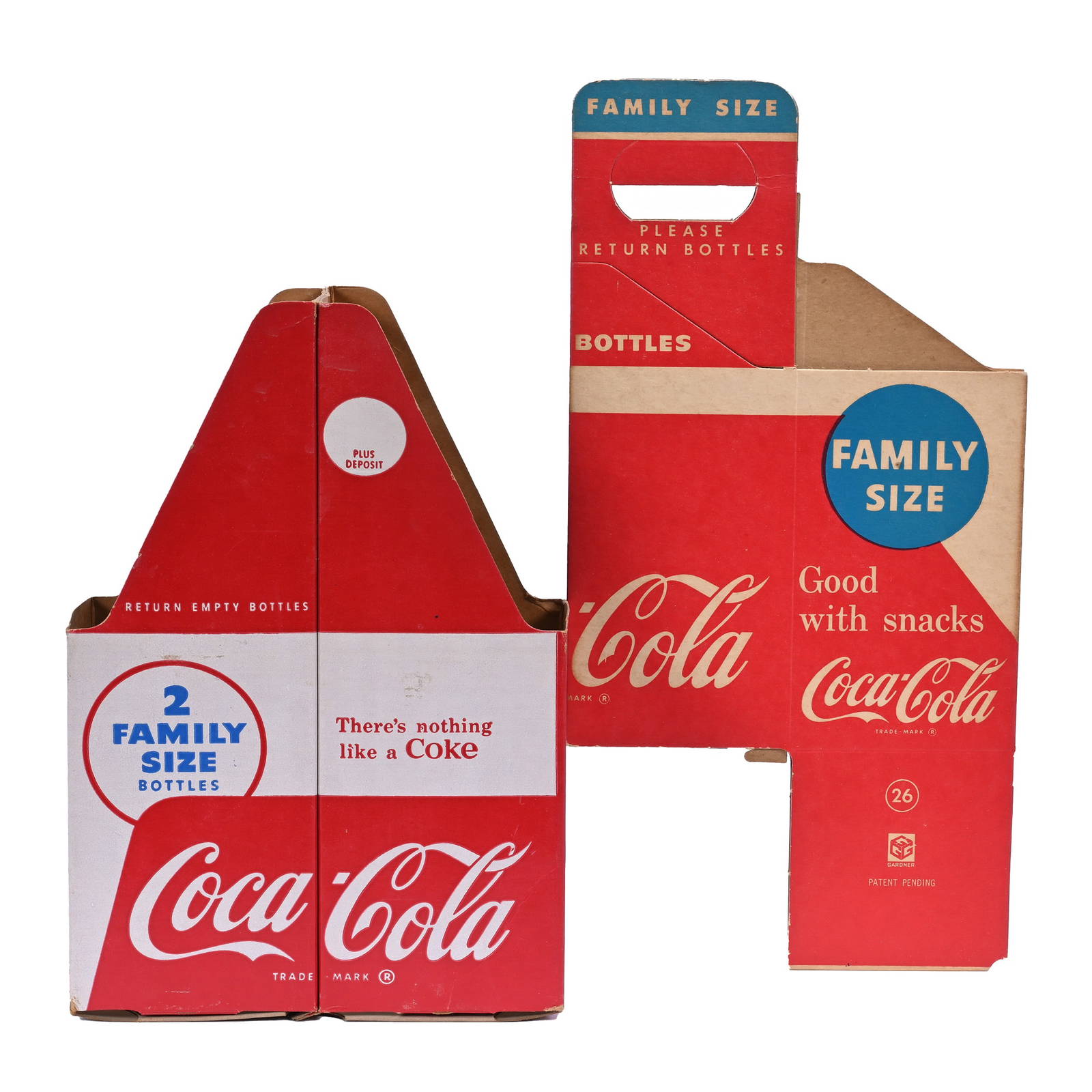(2) Coca-cola Cardboard Carriers, Family Size Auction