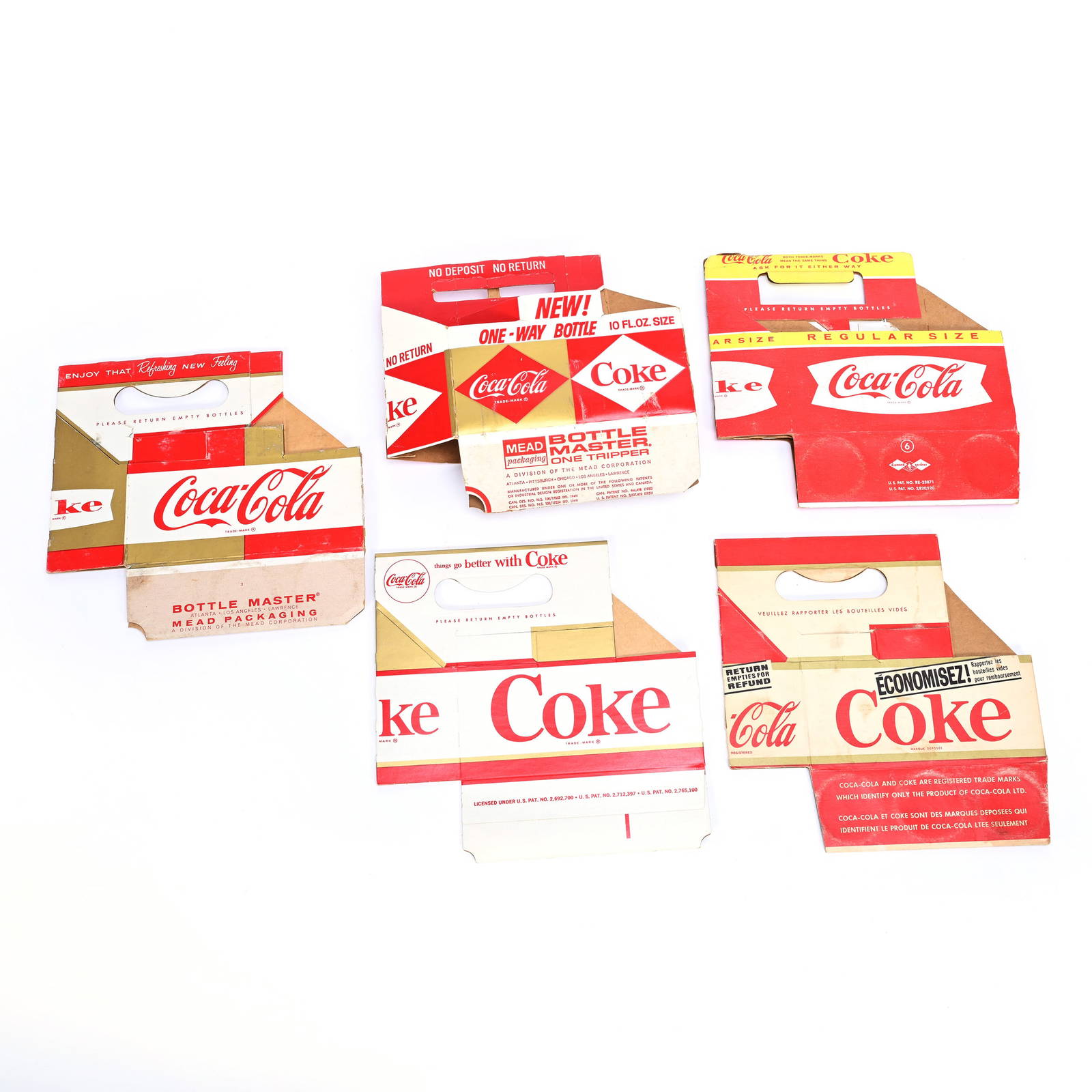 Coca-cola (5) Assorted Carriers Auction