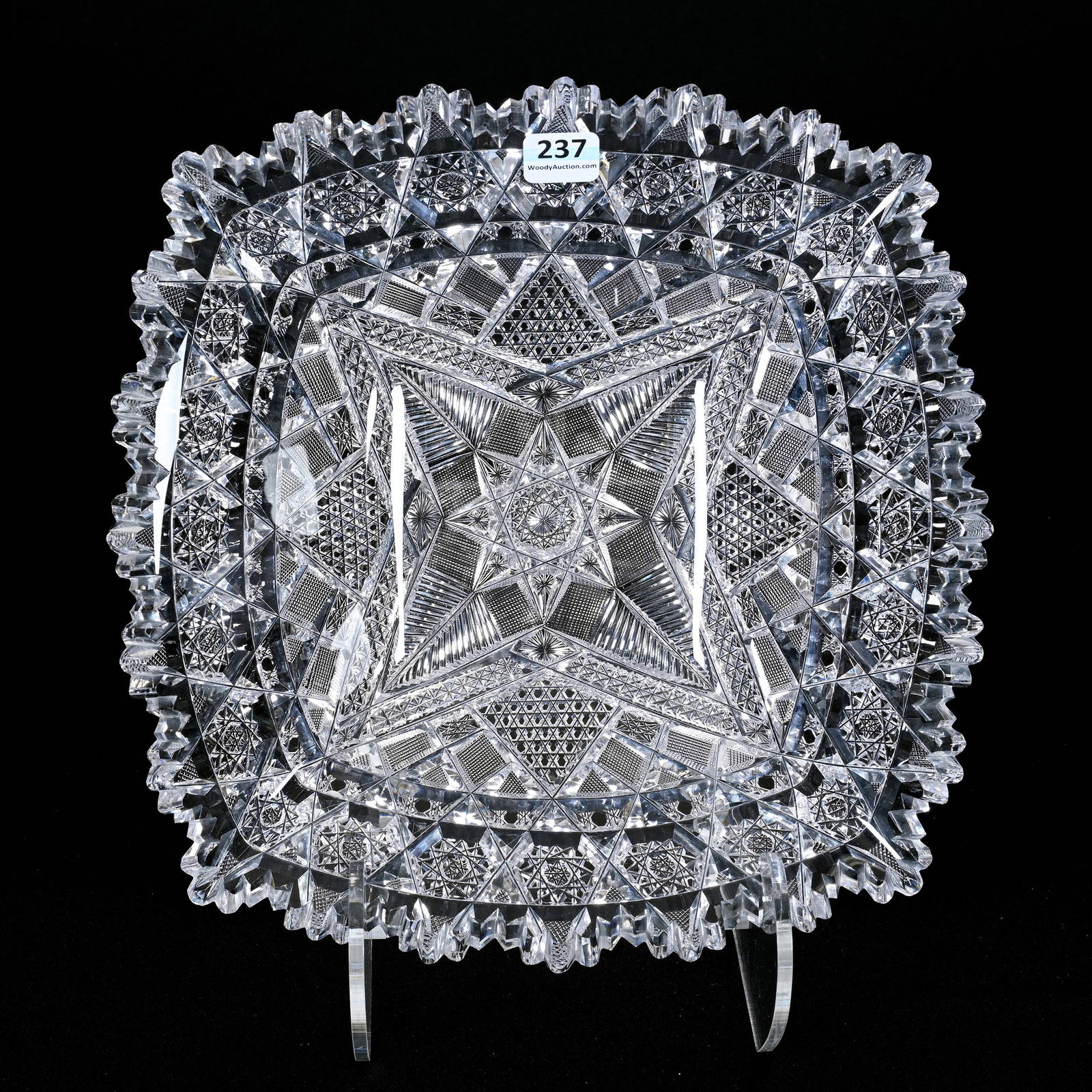 Square Bowl, Abcg, Signed J. Hoare Marquise Pattern Auction