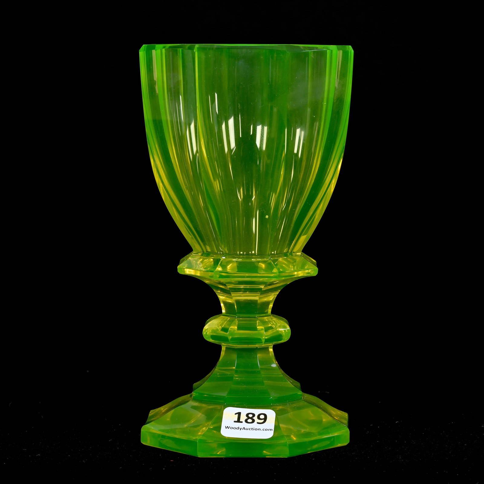 Goblet, Solid Vaseline Art Glass Auction