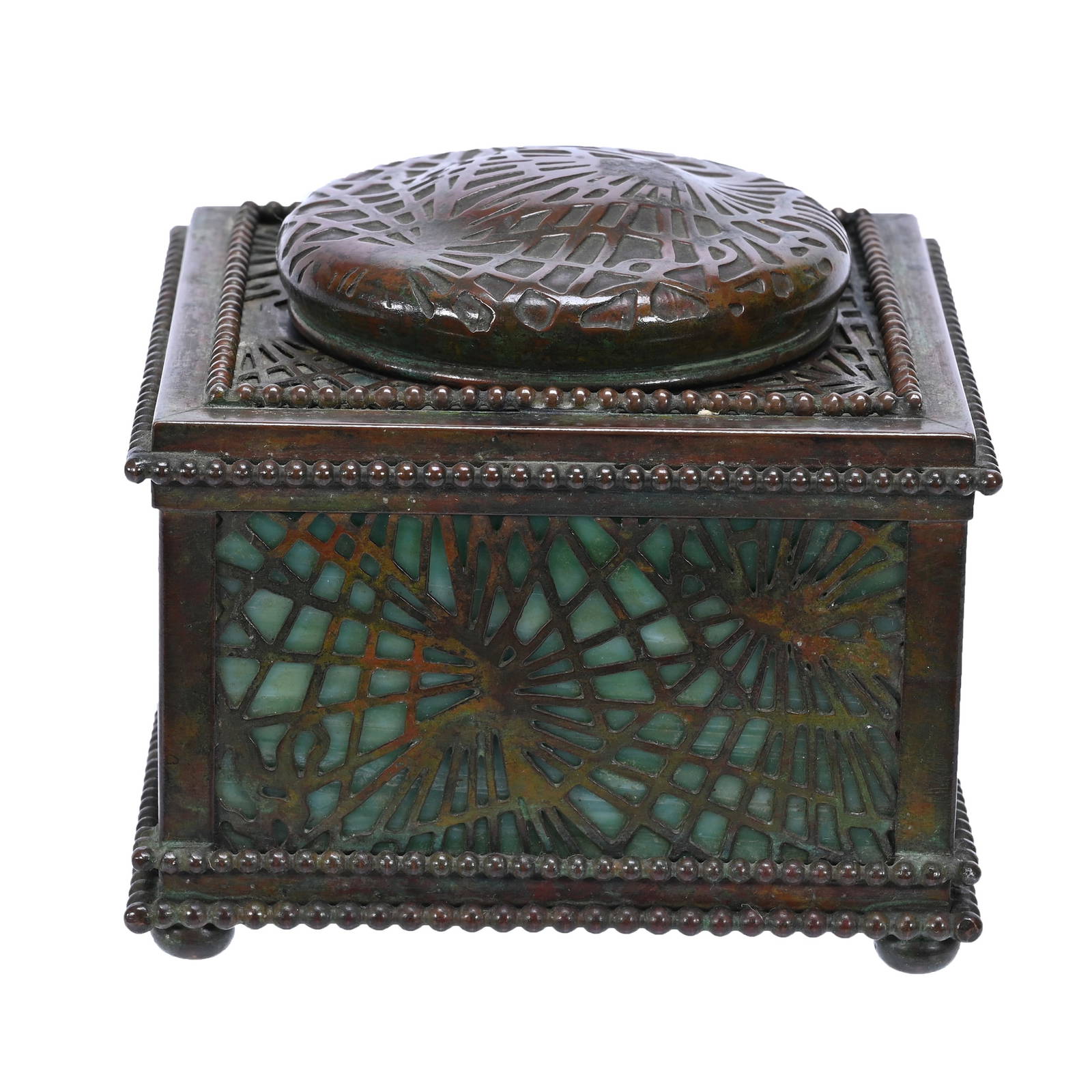 Square Inkwell Marked Tiffany Studios #844 Auction
