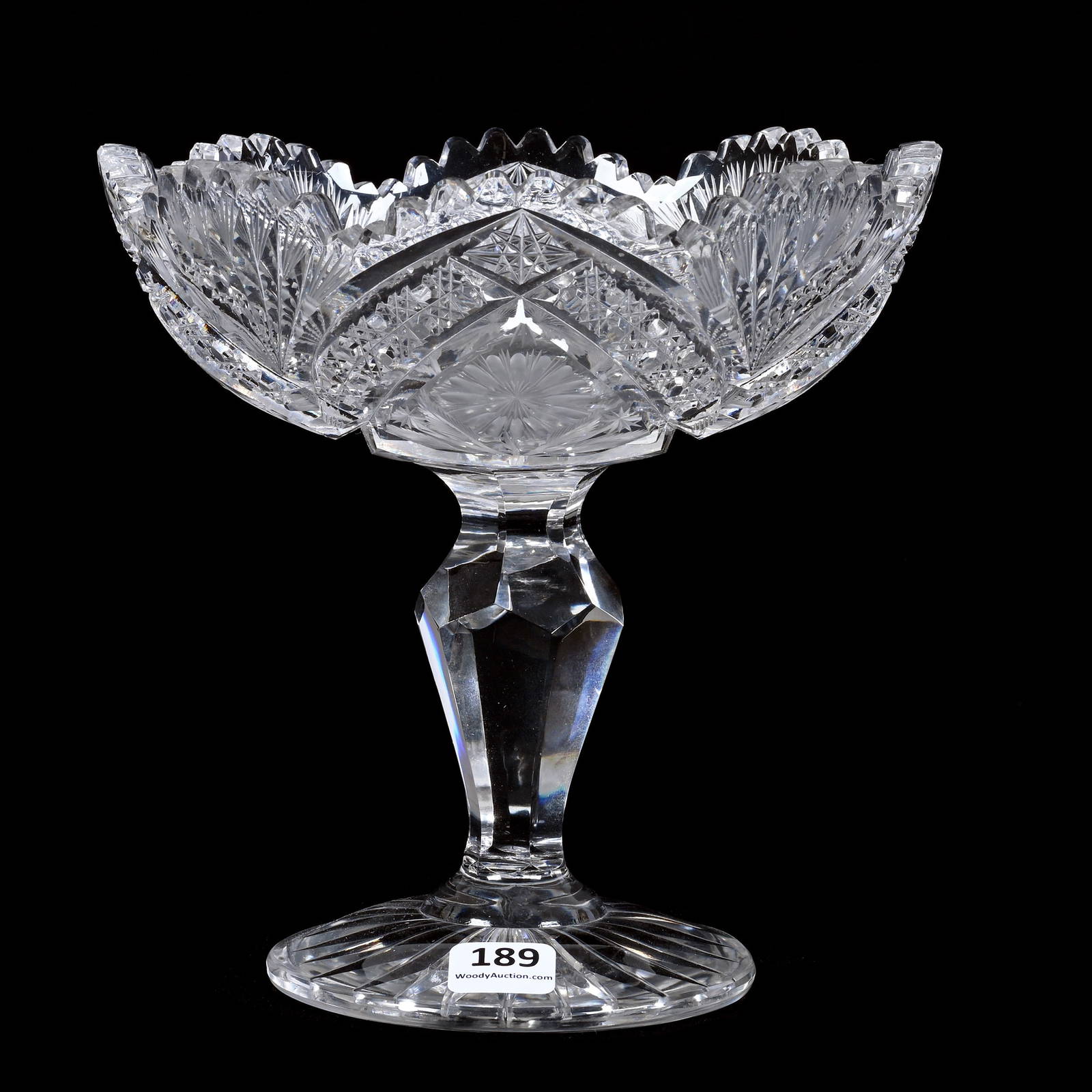 Compote, American Brilliant Cut Glass, Signed J. Hoare Nassau Pattern ...