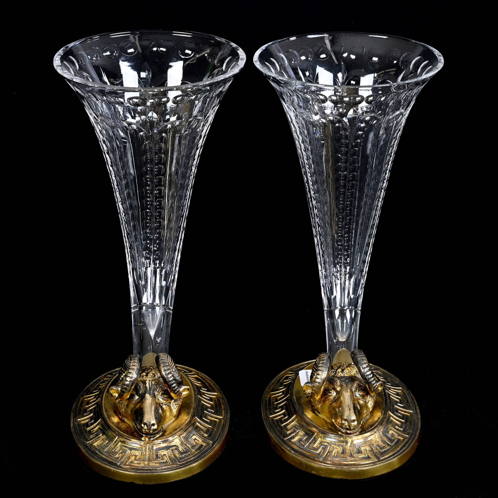 Pair Of Cornucopia Vases, Abcg, Marked Pairpoint #c1554, Graham Pattern ...