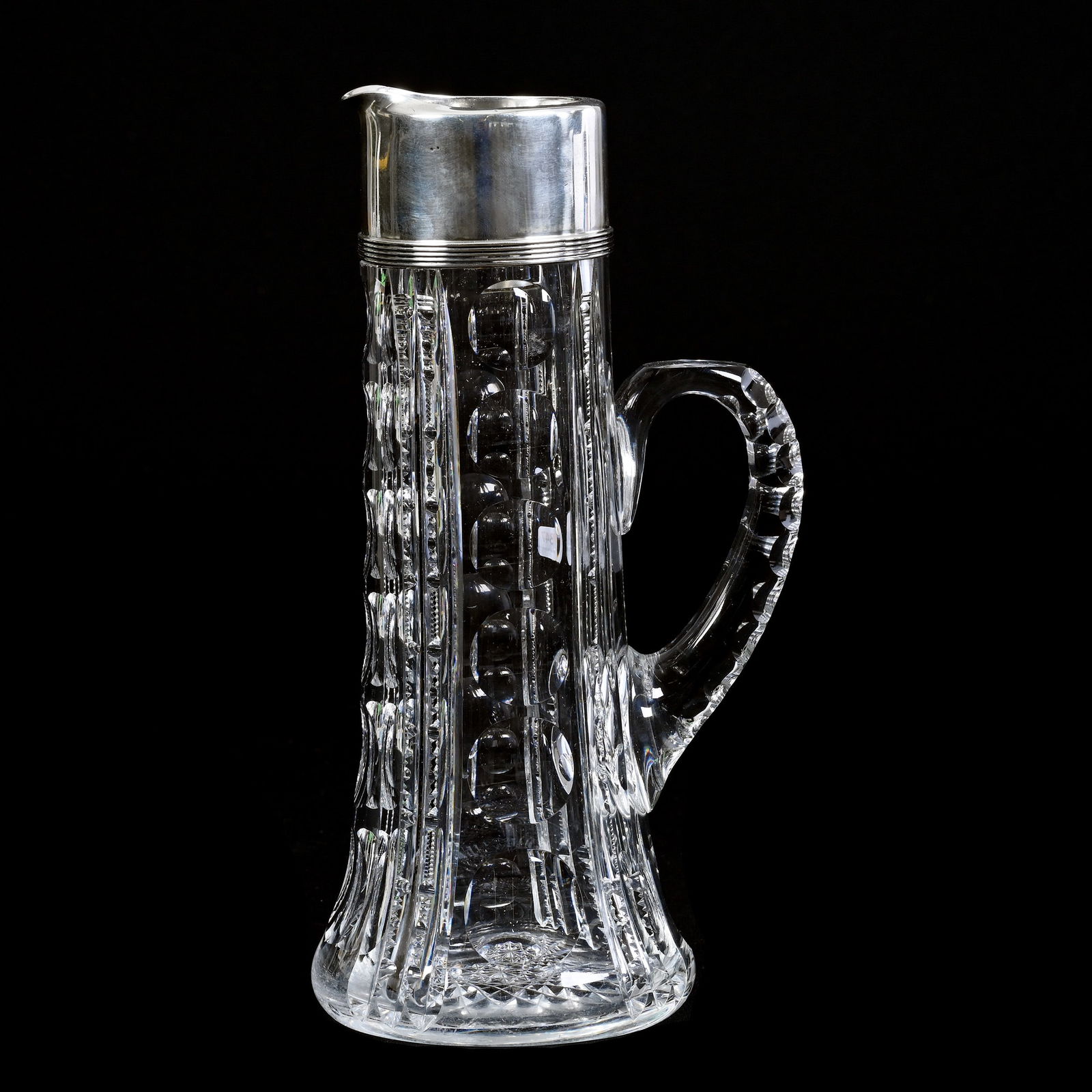 Pitcher, Abcg, Alternating Columns Of Bullseye & Prism Motif, Sterling ...