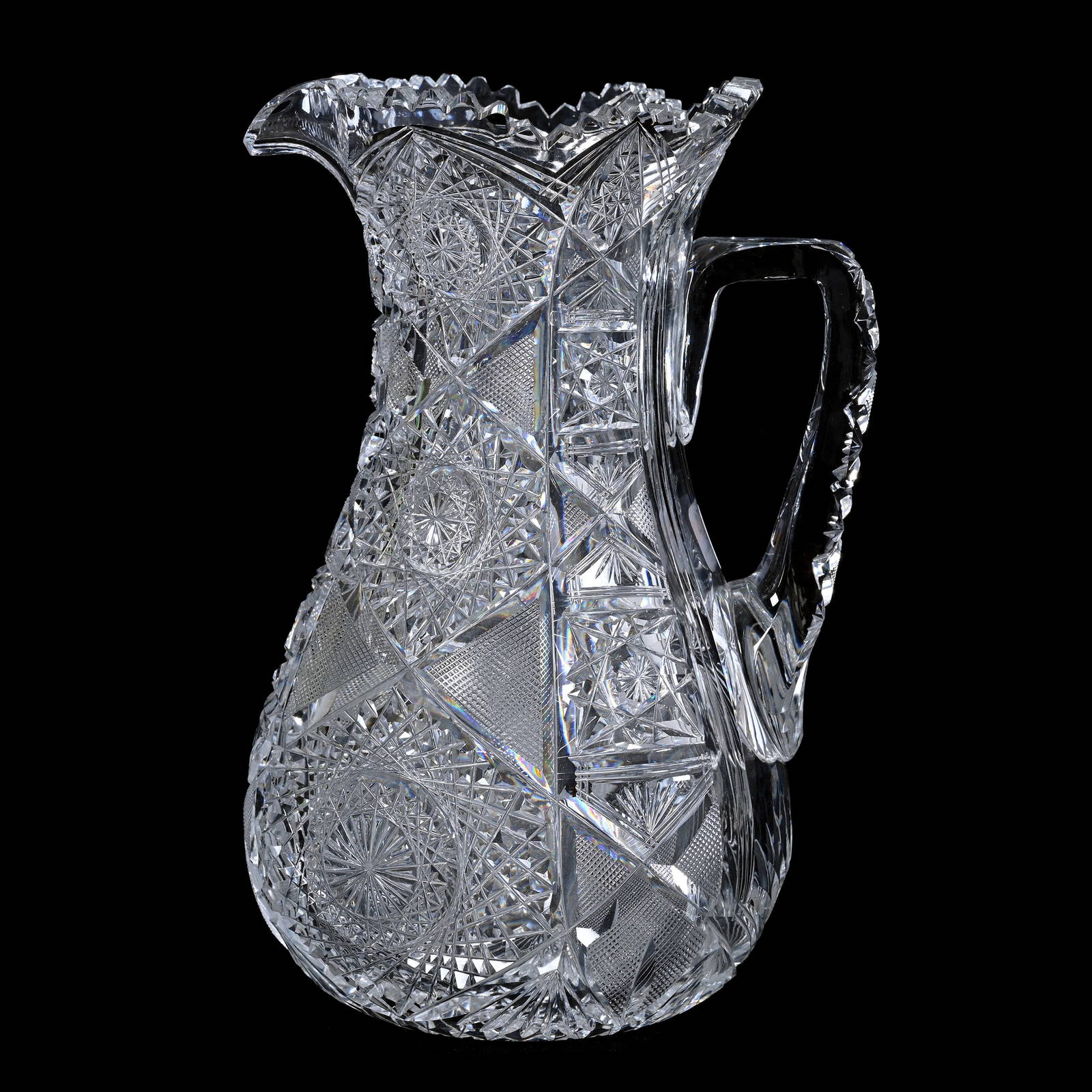 Pitcher, Abcg, Monarch Pattern By J. Hoare, Pattern Cut Handle, Hobstar ...