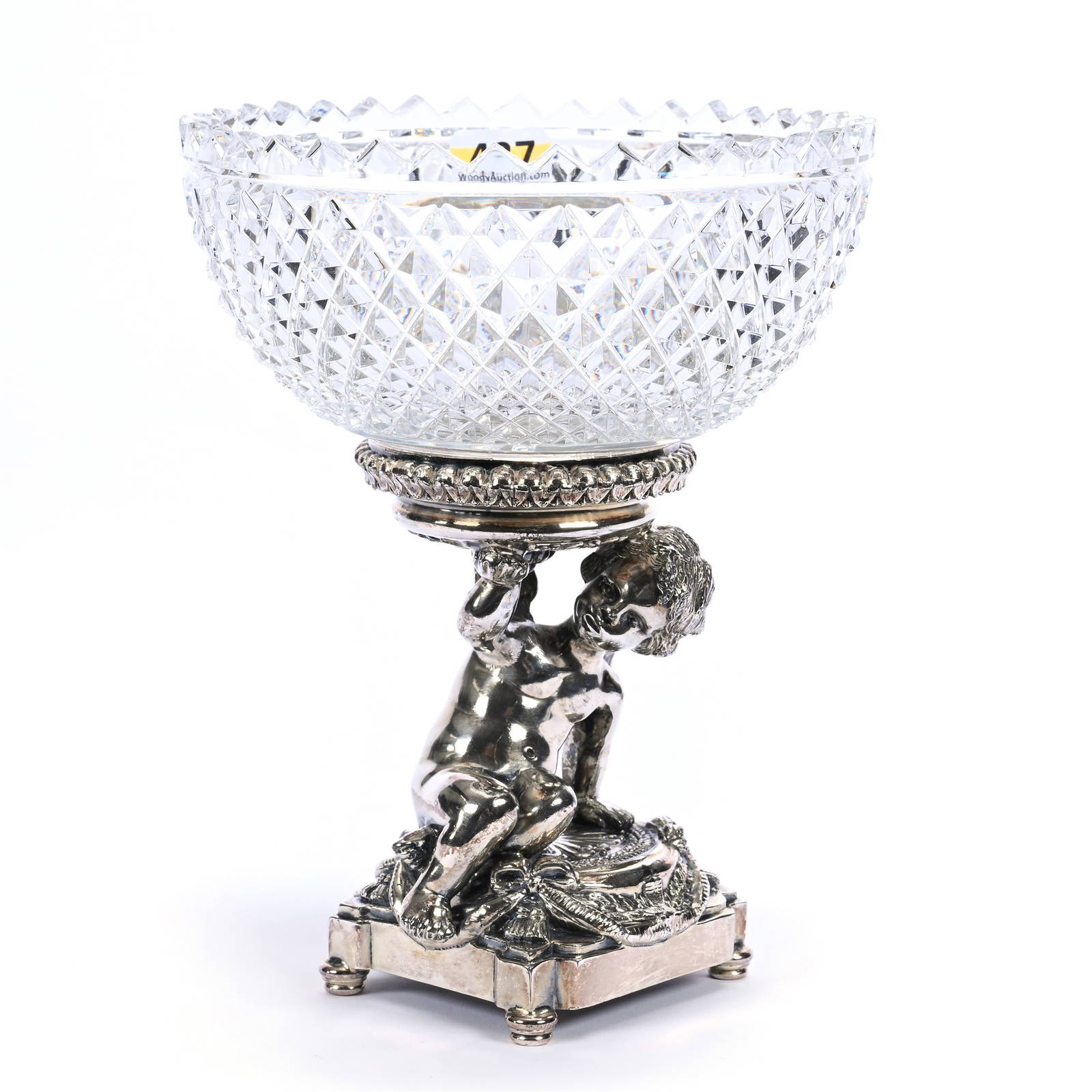 Compote, Two Part, Abcg, Raised Diamond Pattern Bowl By Pairpoint Auction