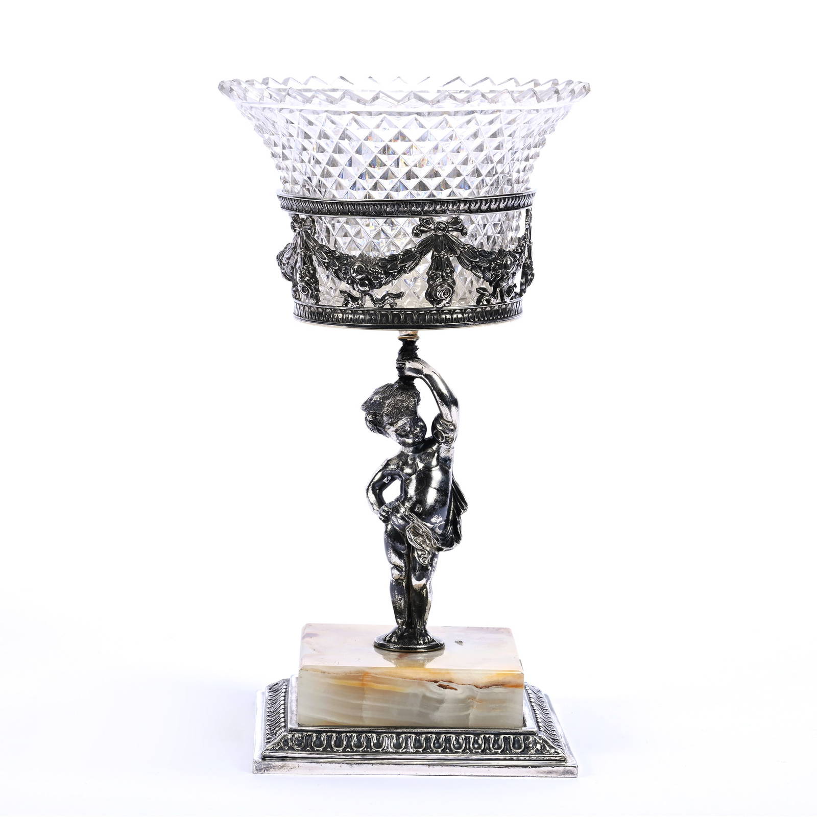 Compote, Two Part, Abcg, Raised Diamond Pattern Bowl By Pairpoint Auction