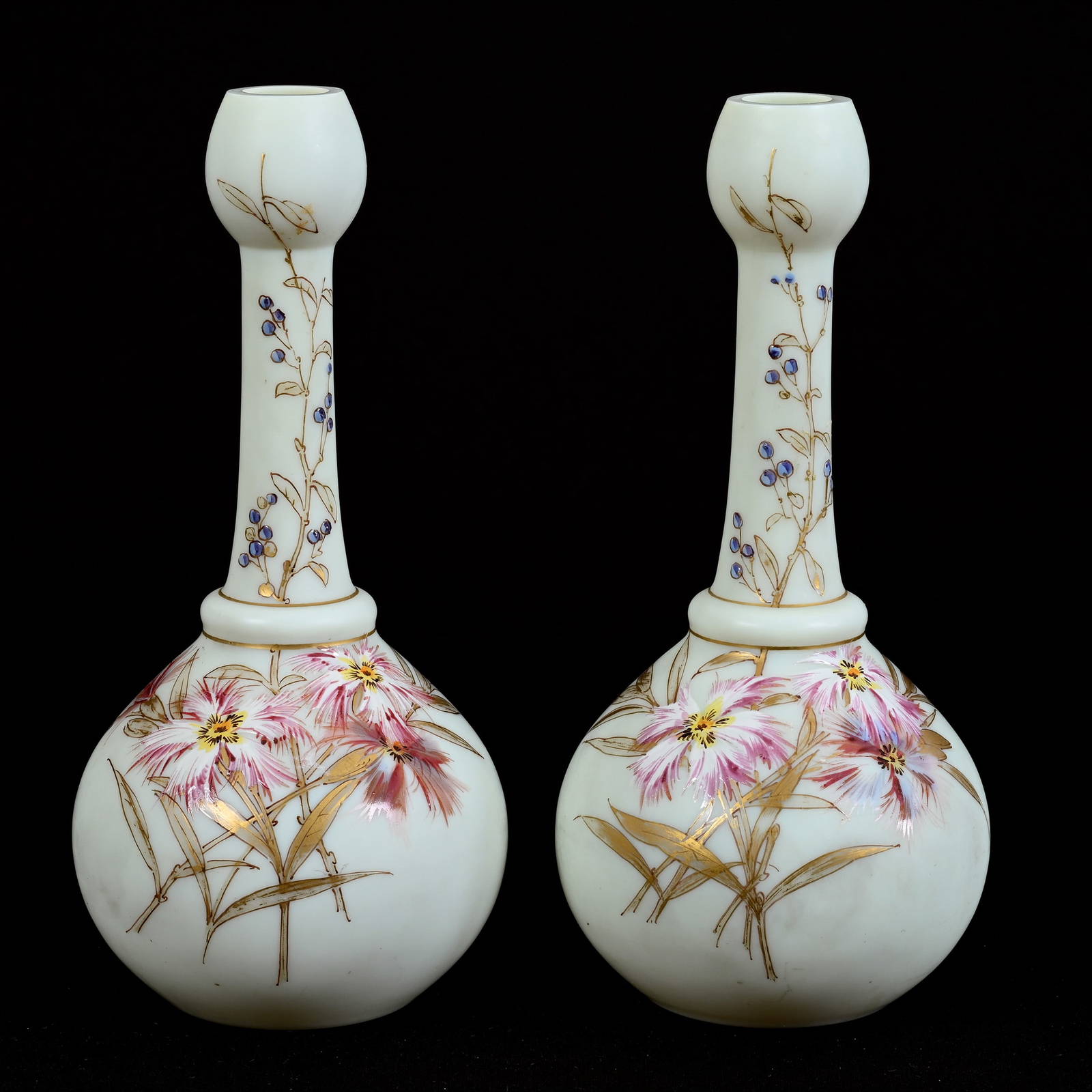 Pair Vases, Harrach (propeller Mark) Auction
