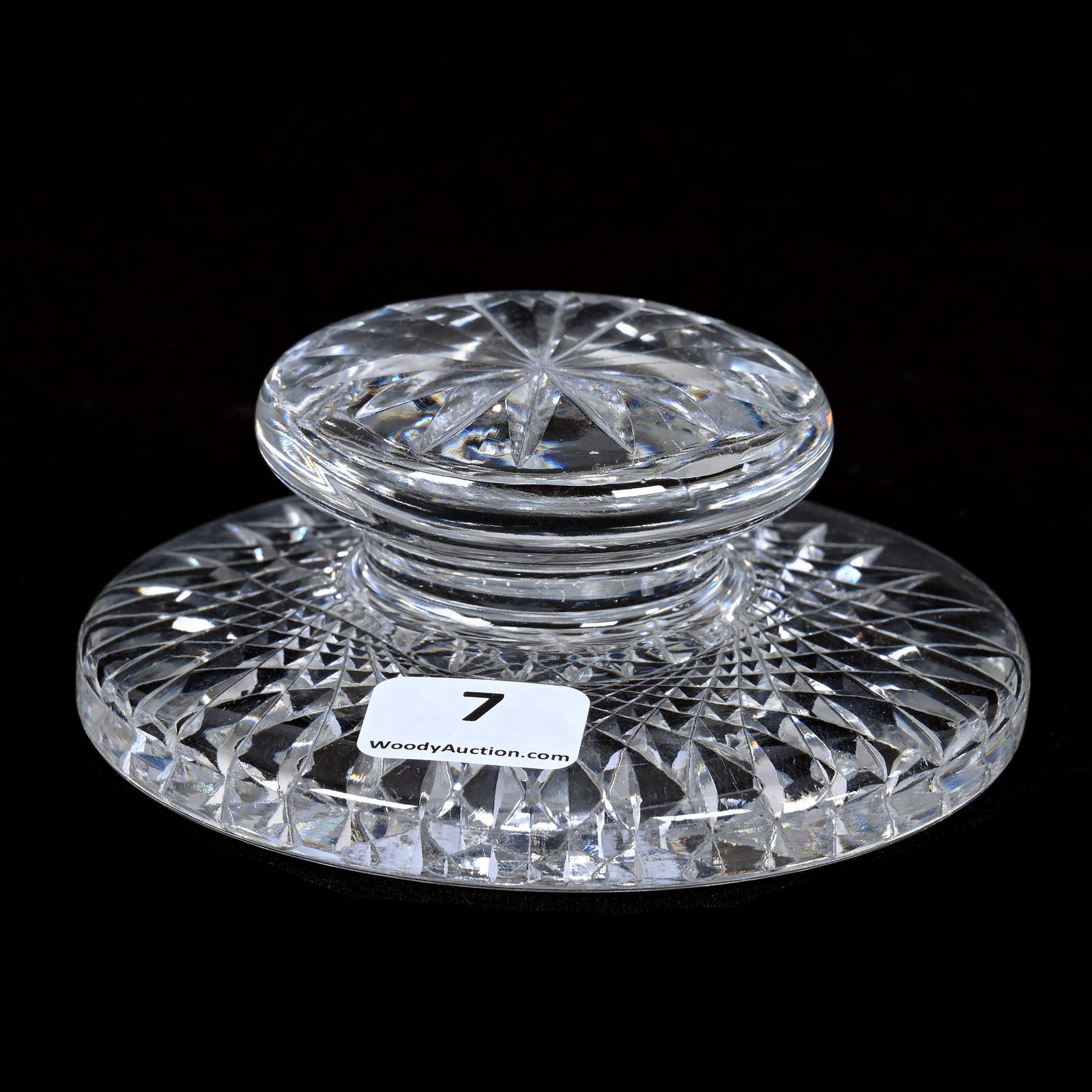 Paperweight, Cut Glass, Large Hobstar With Ray Cut Handle Auction
